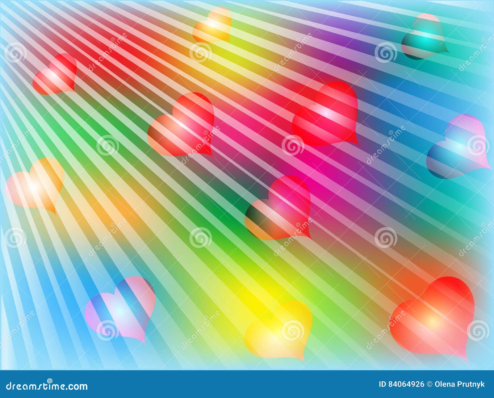 Romantic Abstract Background from Color Hearts Stock Vector ...