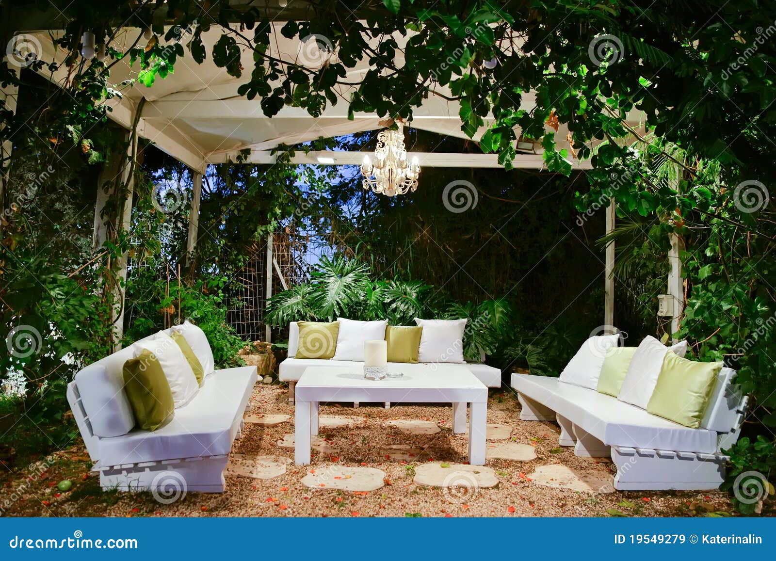 Romantic Atmosphere in the Evening on the Porch Stock Image - Image of ...