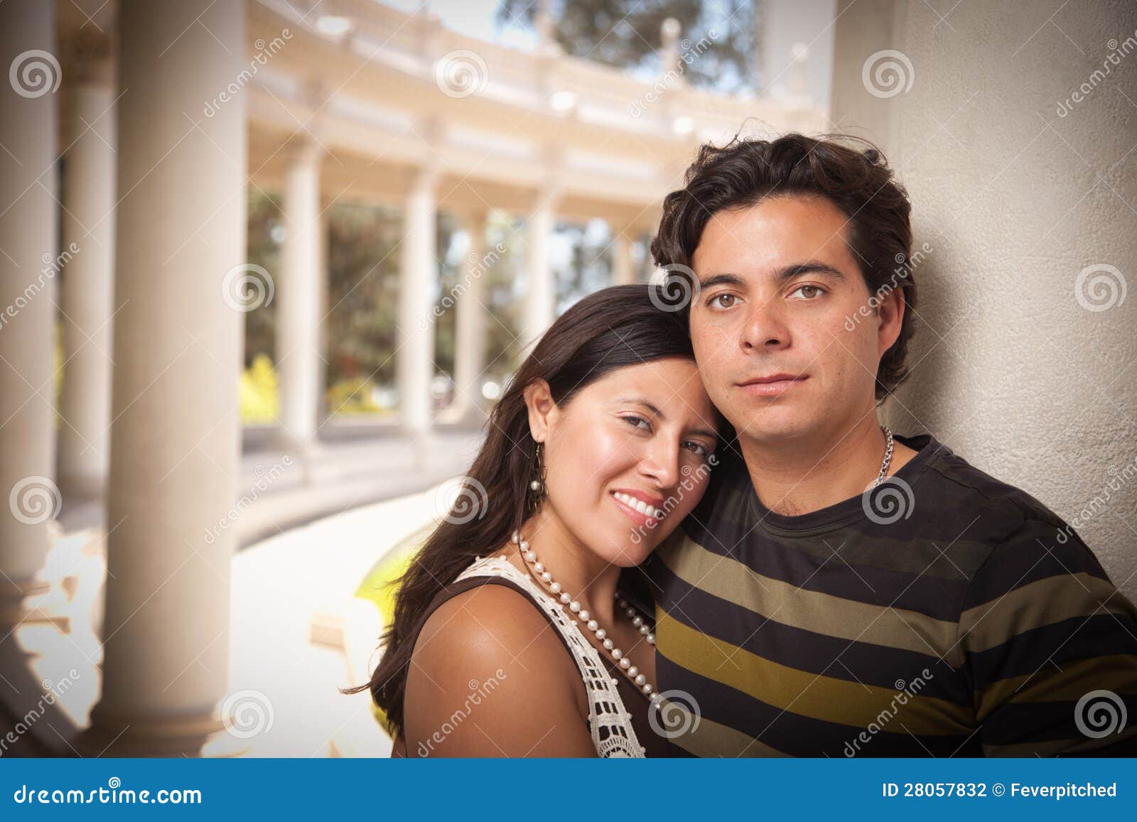 Romantic Attractive Hispanic Couple at the Park Stock Photo - Image of ...