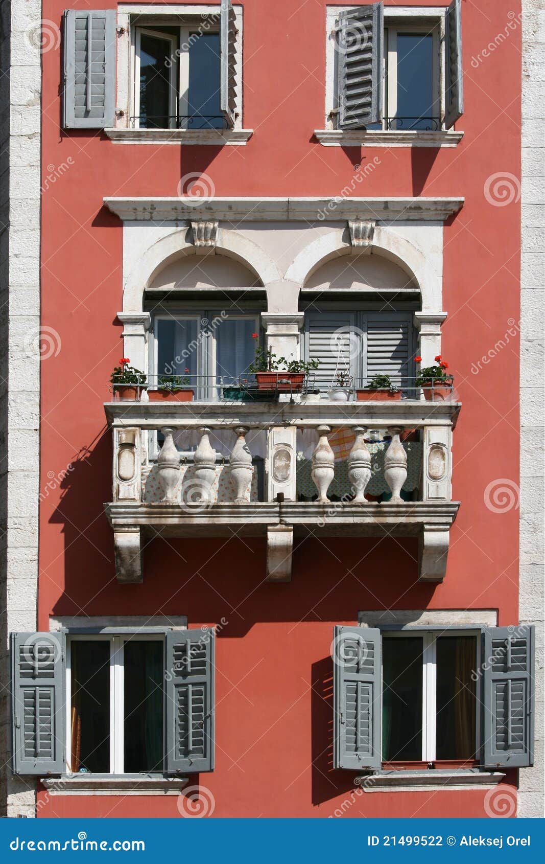 Romantic Balcony on the Medival Building Stock Photo - Image of scenic ...