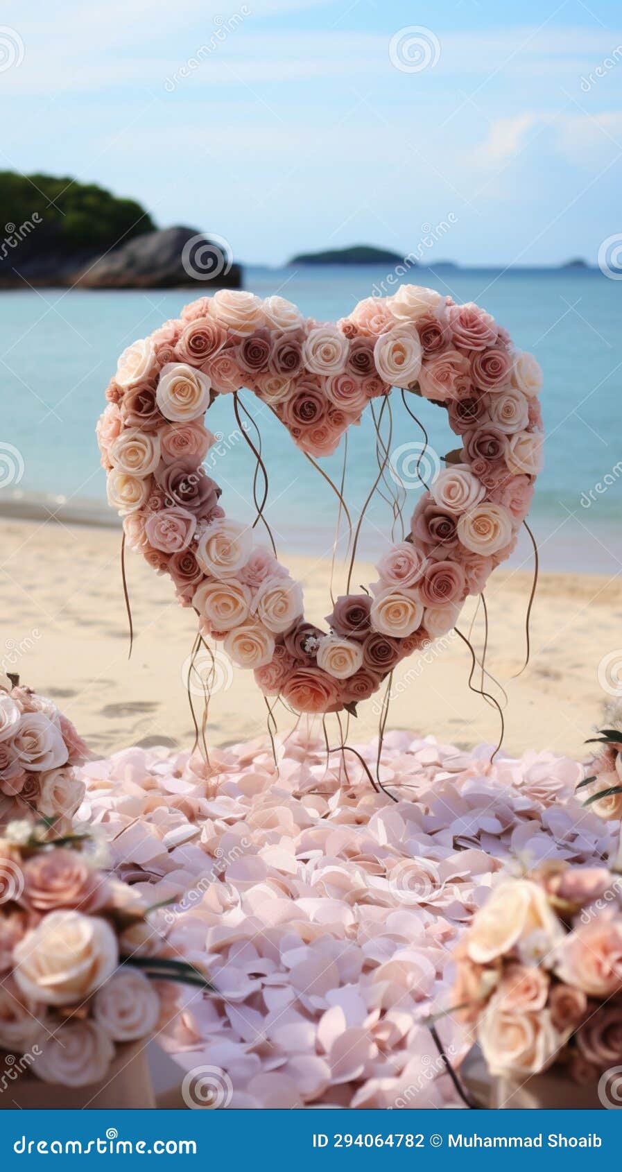 Charming Wedding Invitation Alongside Red Rose Bouquet. Stock Photo ...