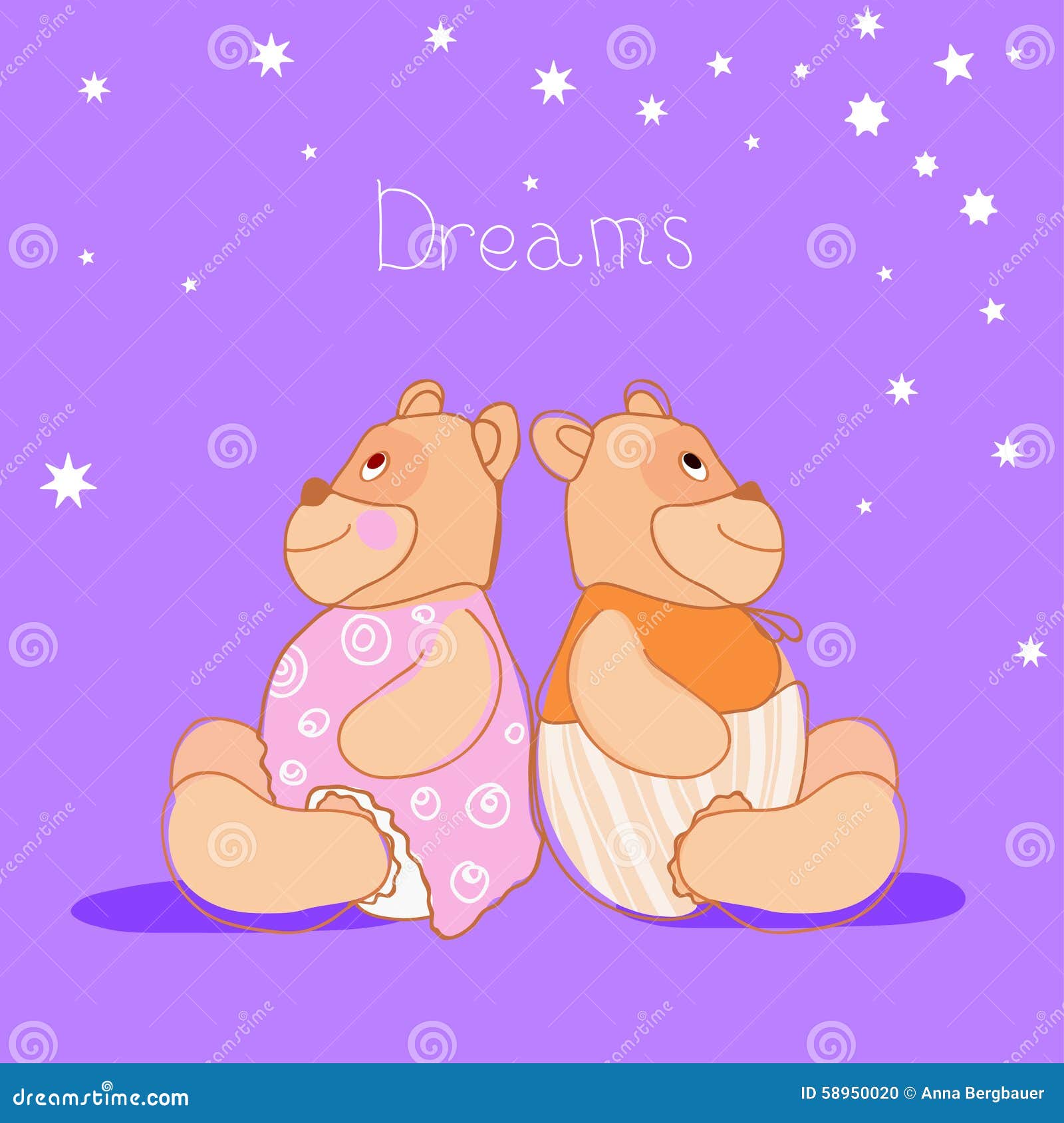 Romantic Bears-2 stock vector. Illustration of editable - 58950020