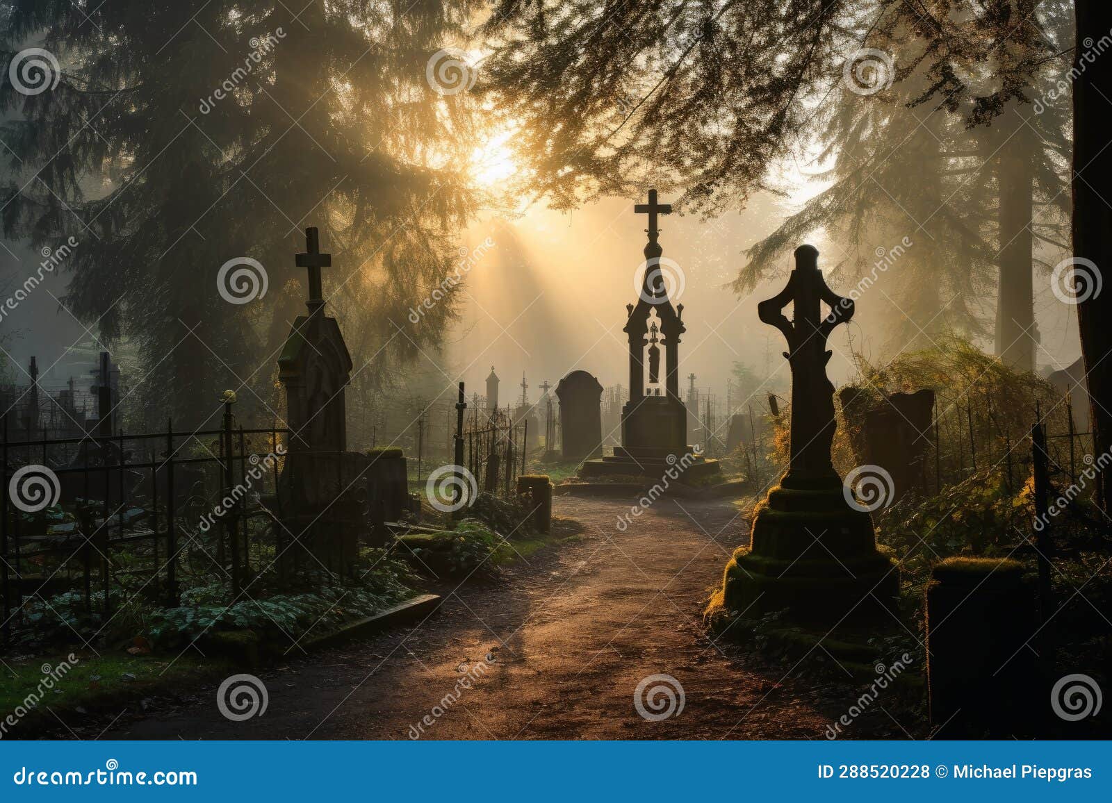 A Romantic Beautiful Graveyard Stock Photo - Image of tourism, ancient ...