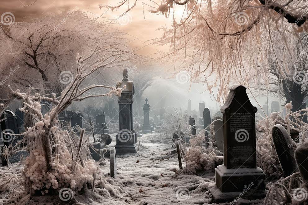 A Romantic Beautiful Graveyard Stock Photo - Image of haunted, arch ...