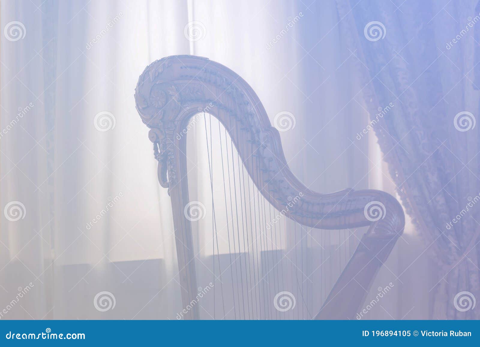 A Romantic Beautiful Harp Toned Photo Stock Image - Image of sound ...