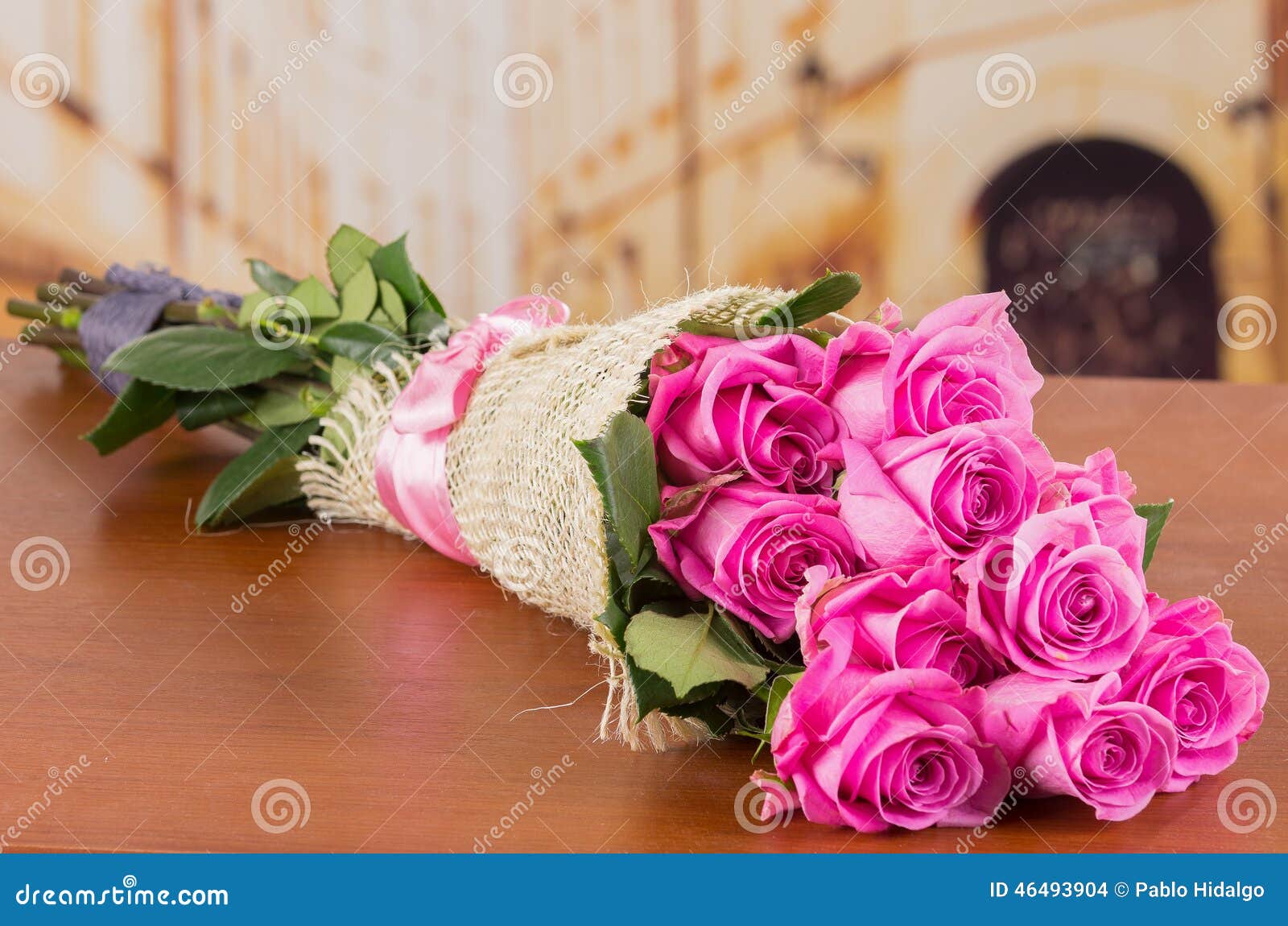 Romantic Bouquet of Ecuadorian Pink Roses Stock Photo - Image of group ...