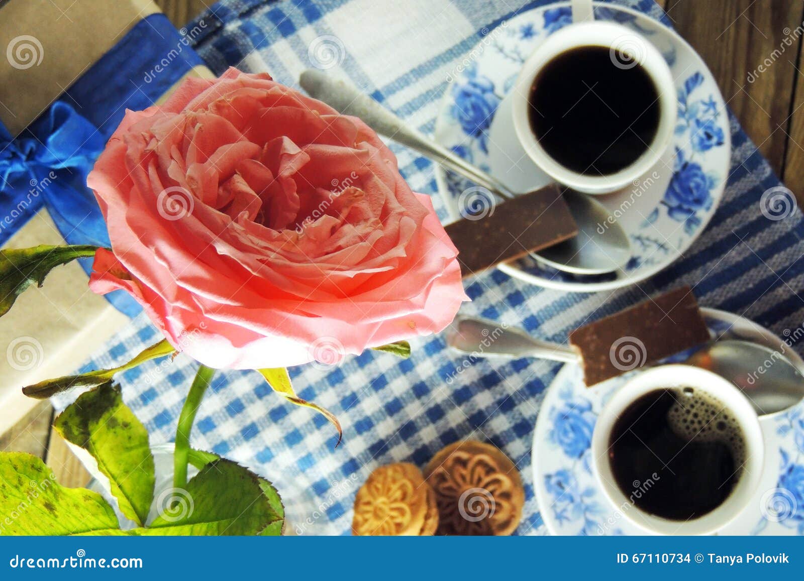 Romantic Breakfast, Coffee for Two Stock Photo - Image of aromatic ...