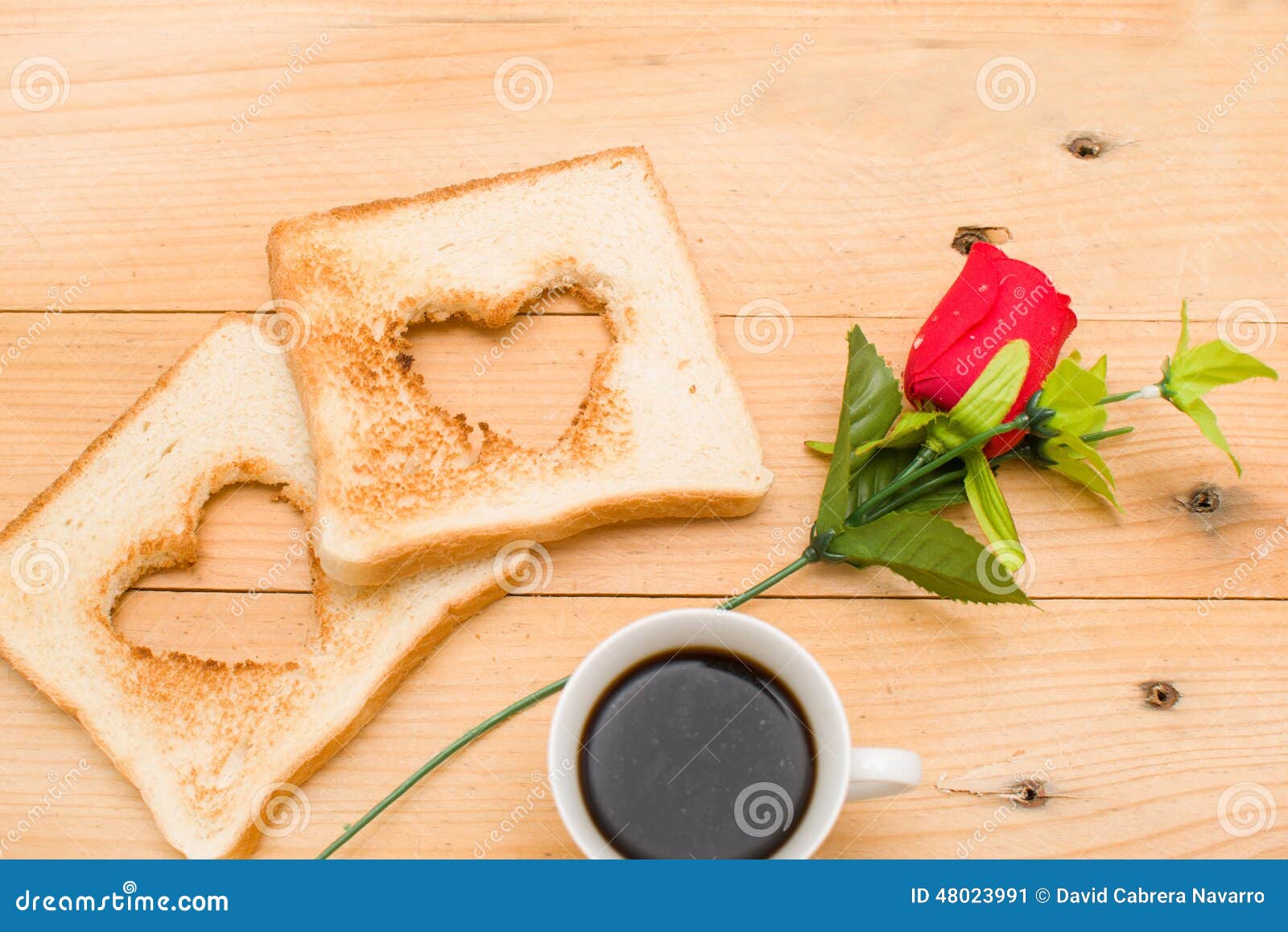 Romantic breakfast stock image. Image of cute, toast - 48023991