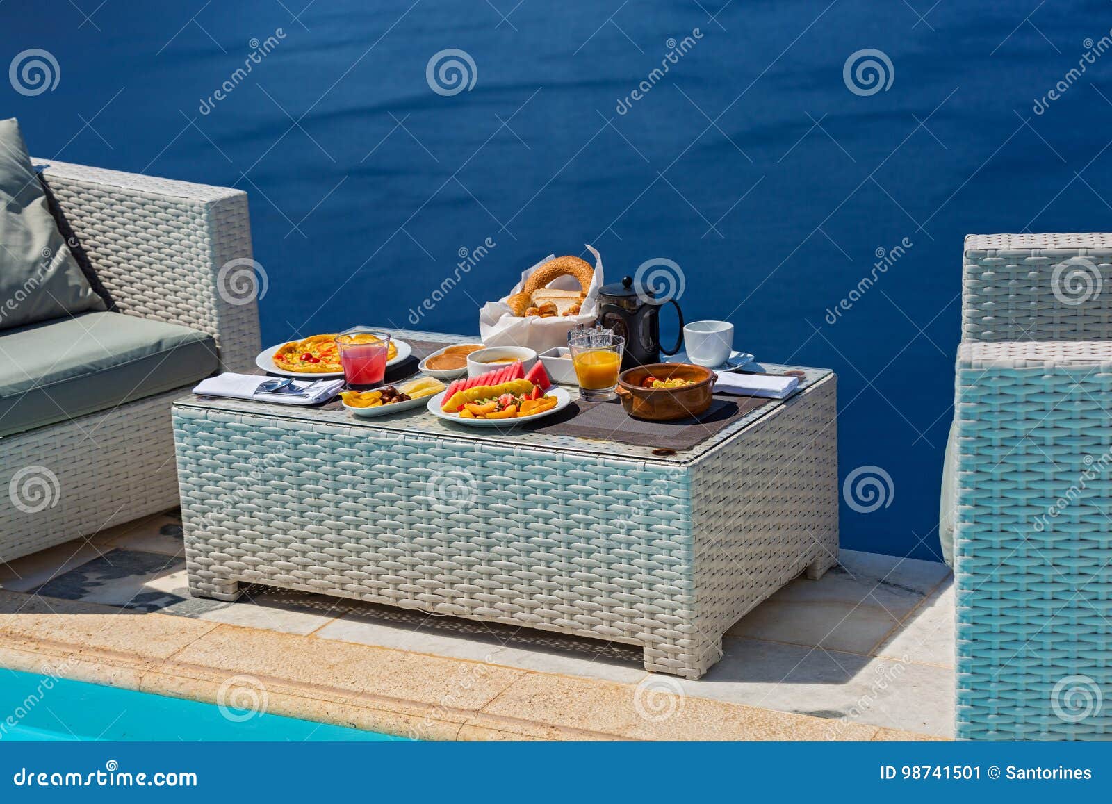 Romantic Breakfast for two stock image. Image of greece - 98741501