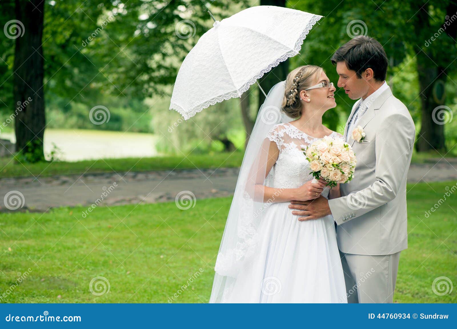 Romantic Bride and groom stock photo. Image of outdoors - 44760934