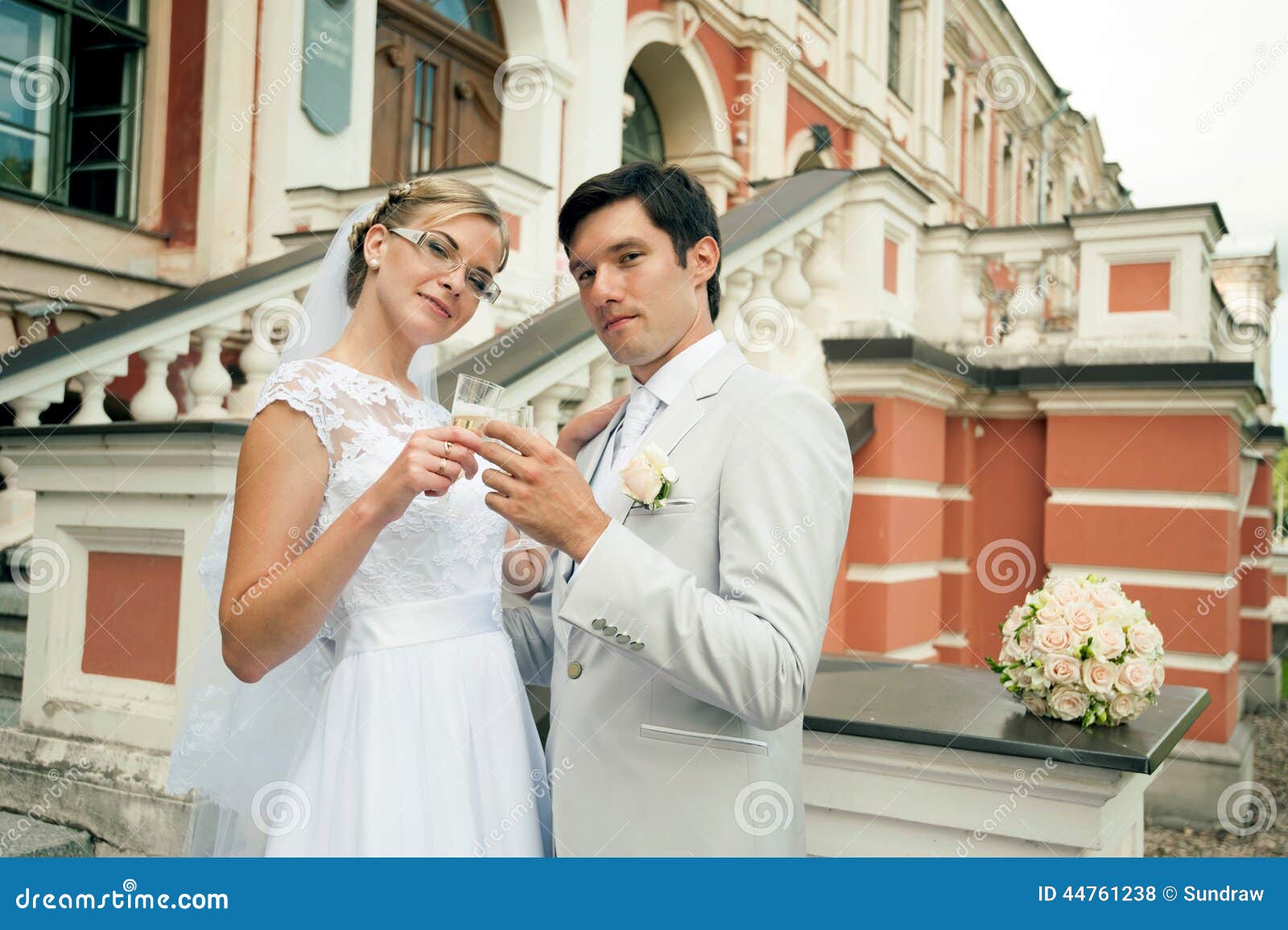 Romantic Bride and groom stock photo. Image of flowers - 44761238