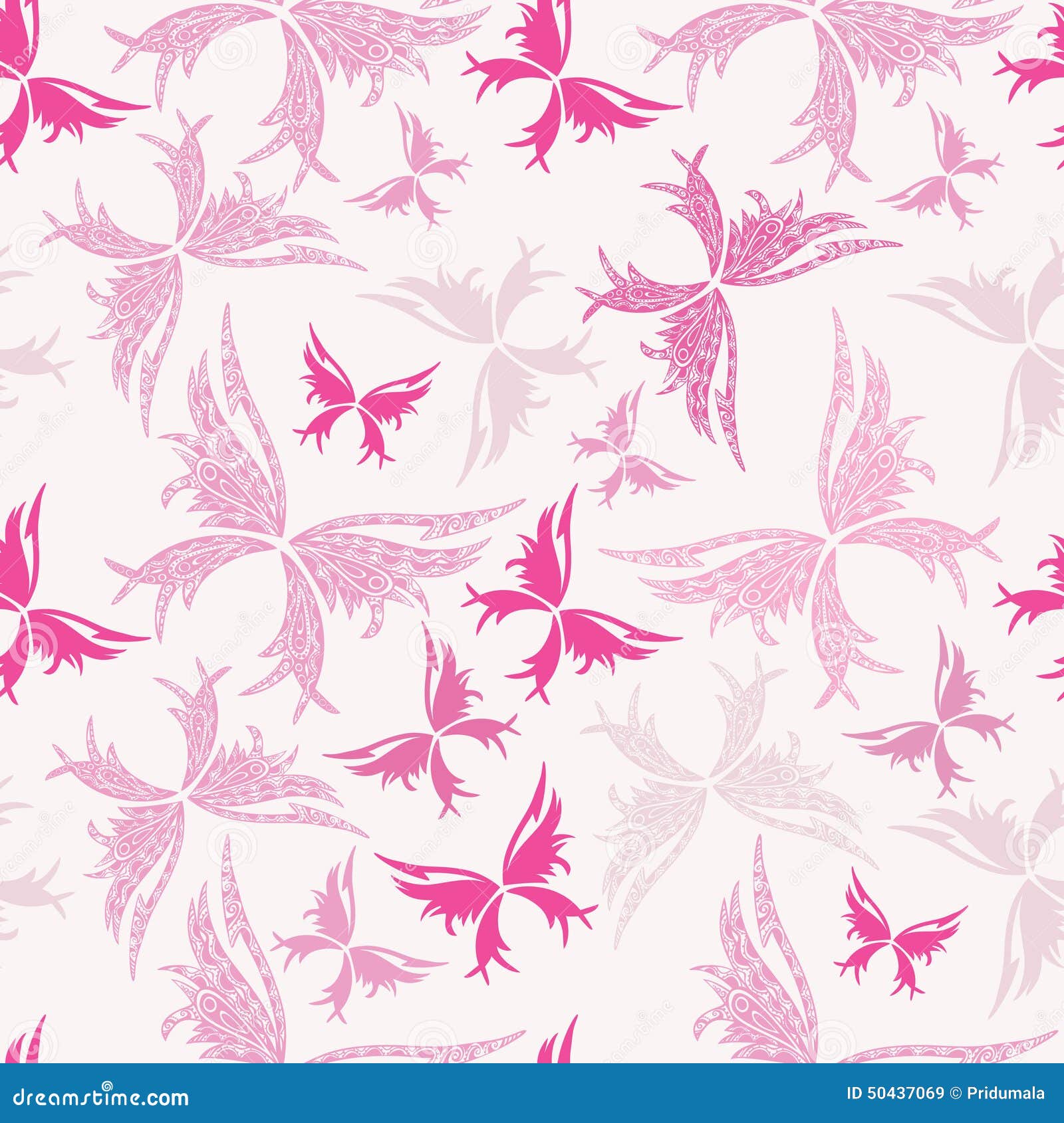 Romantic Butterfly Seamless Pattern. Stock Vector - Illustration of ...