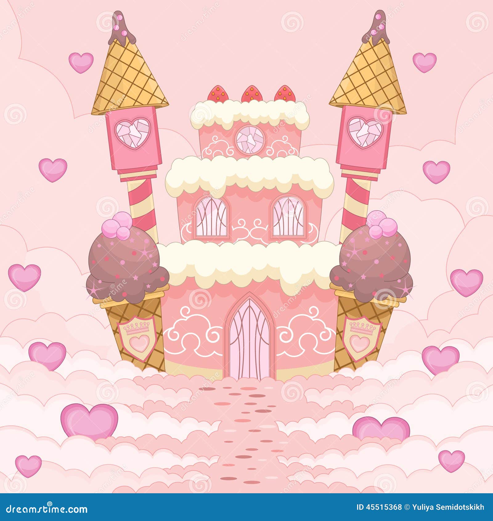 Romantic Candy Castle stock vector. Illustration of fantasy - 45515368