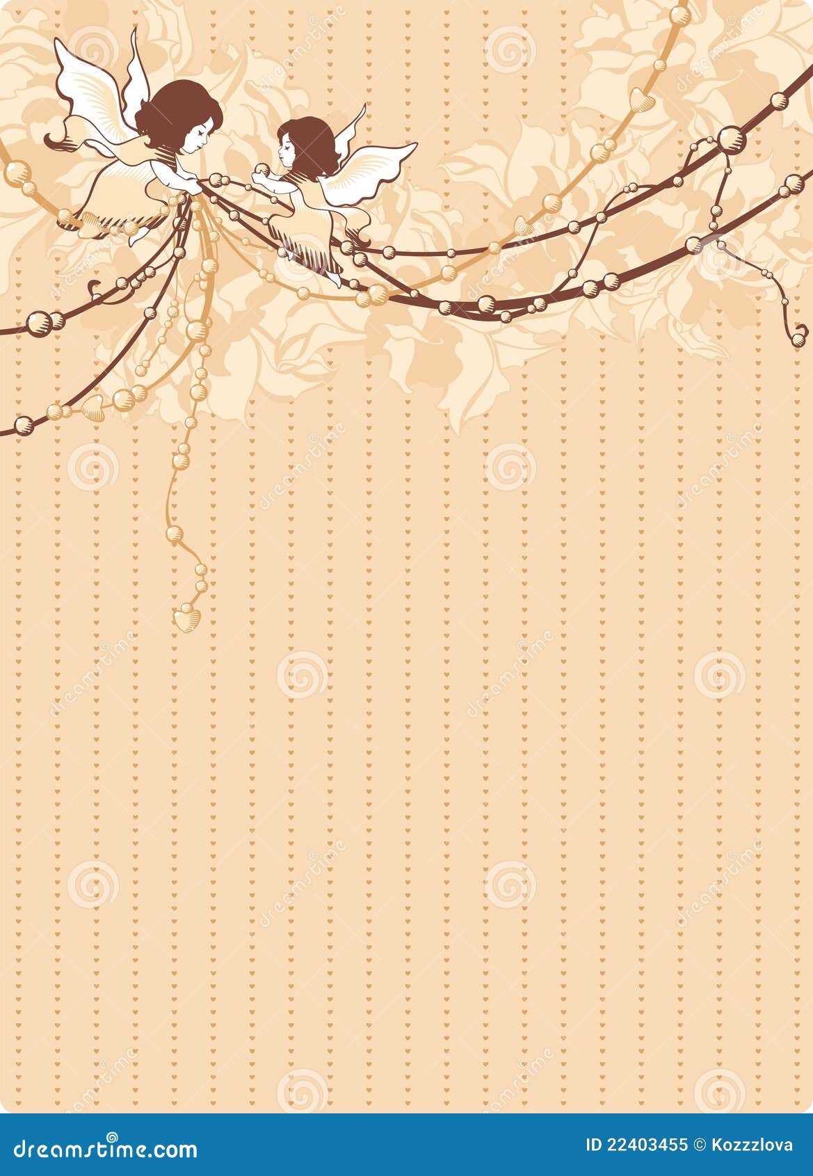 Romantic card with angels stock vector. Illustration of love - 22403455