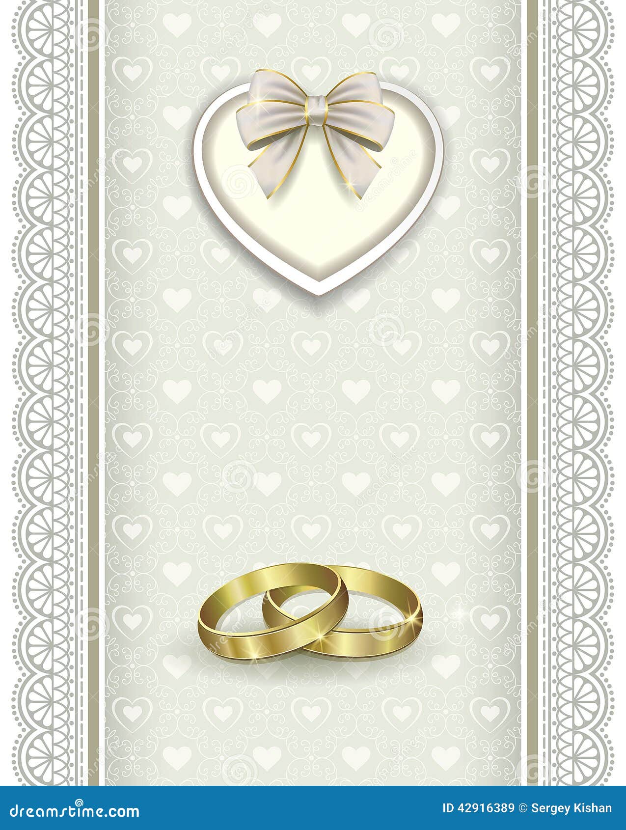 Romantic Card for a Wedding with Wedding Rings Stock Vector ...