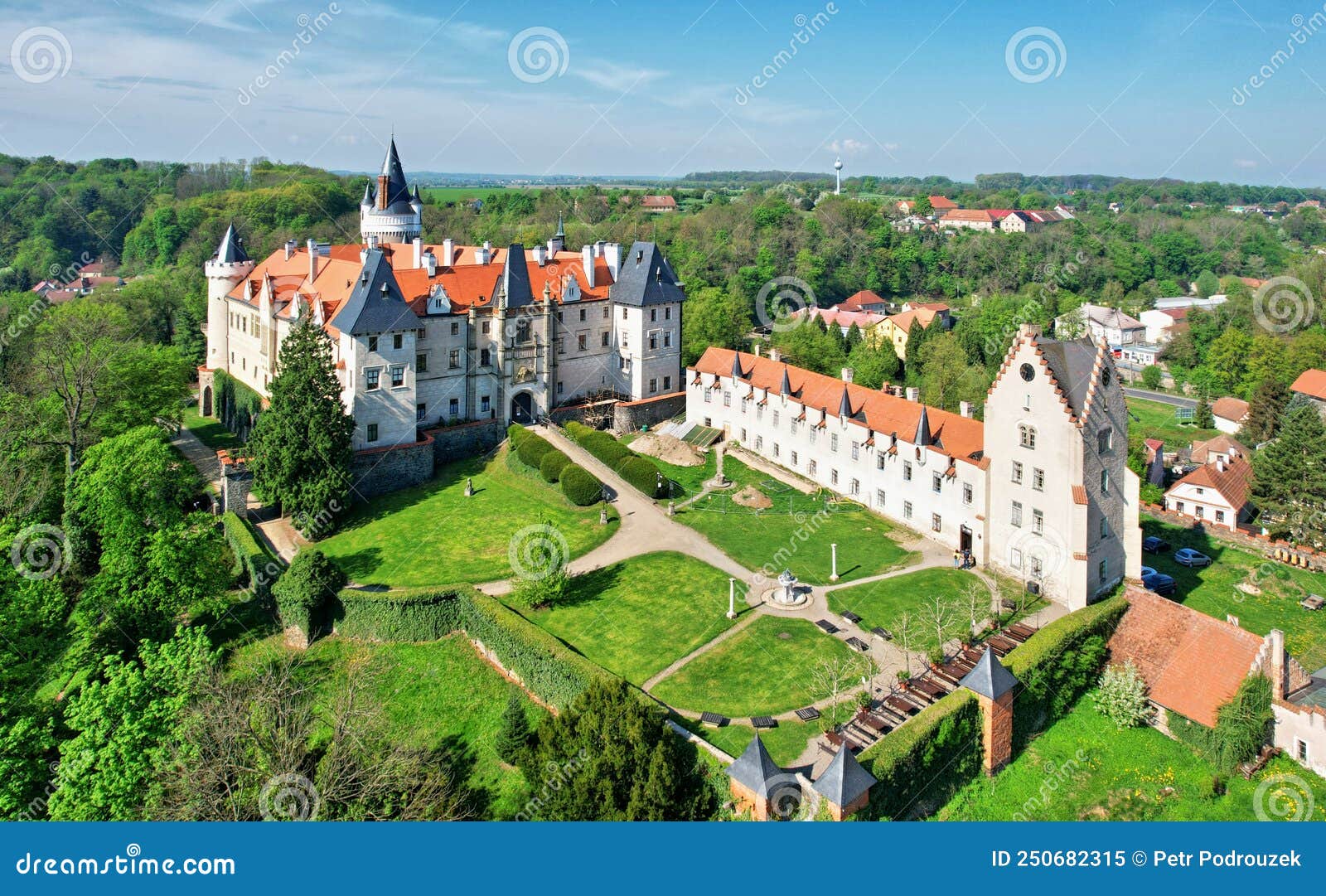 Romantic Castle View from Above Stock Image - Image of trees ...