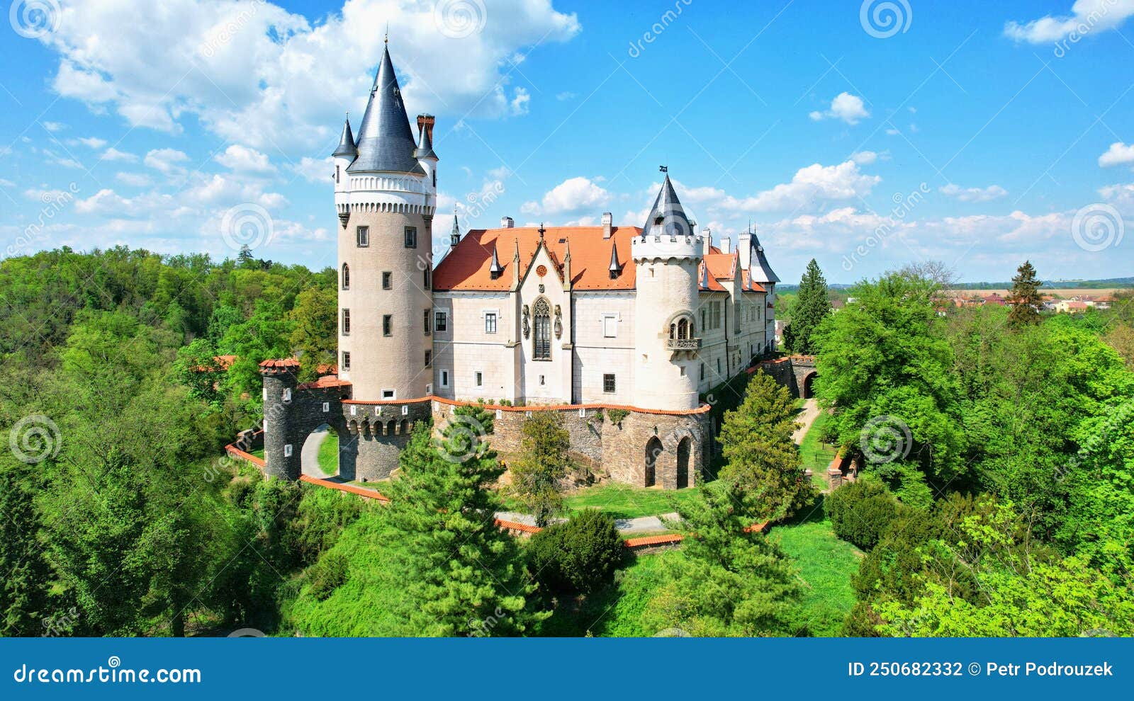 Romantic Castle View from Above Stock Photo - Image of tower, blue ...