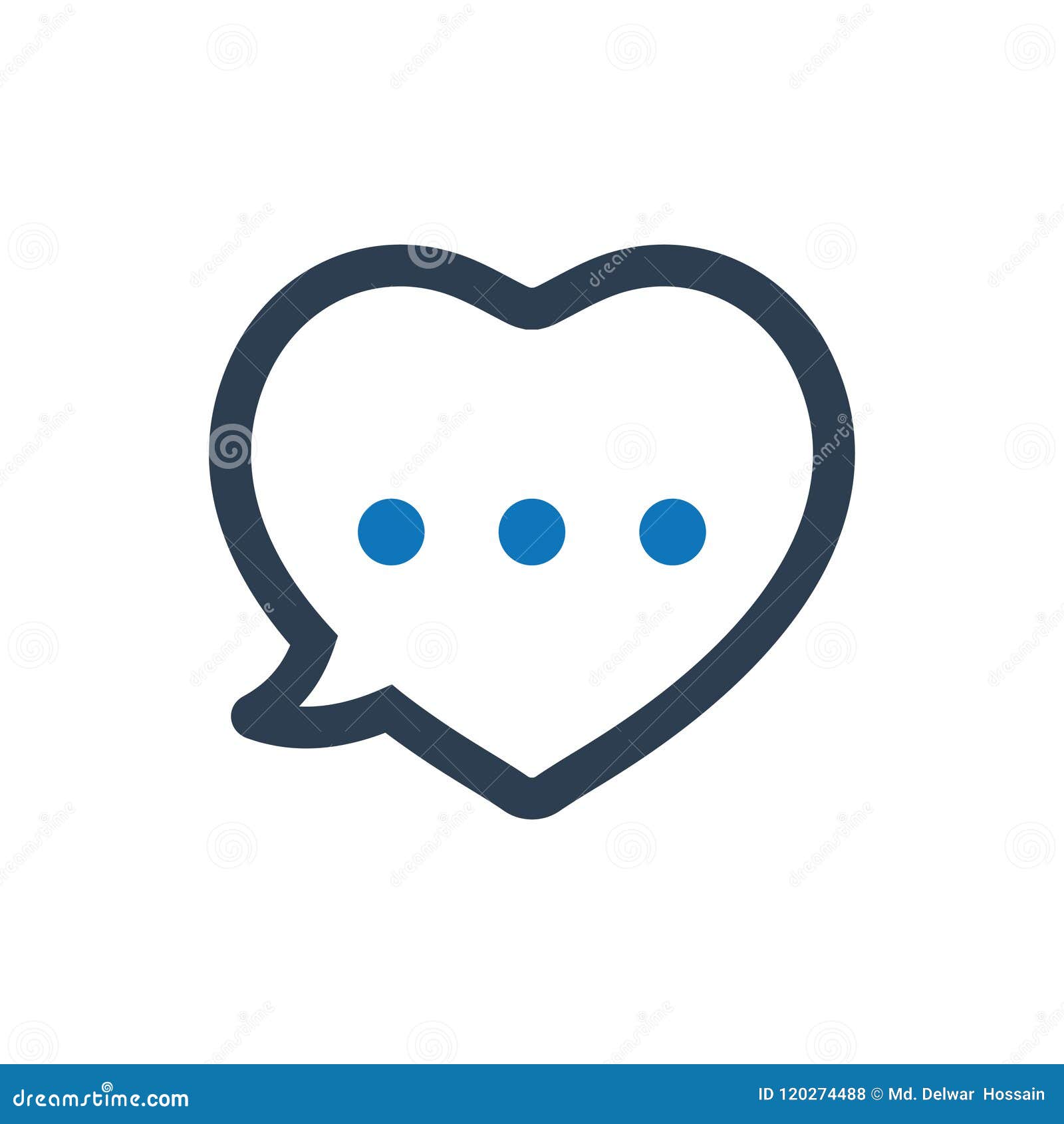 Romantic Chat Thin Line Icon. Reciprocity Dialogue And Like Or ...