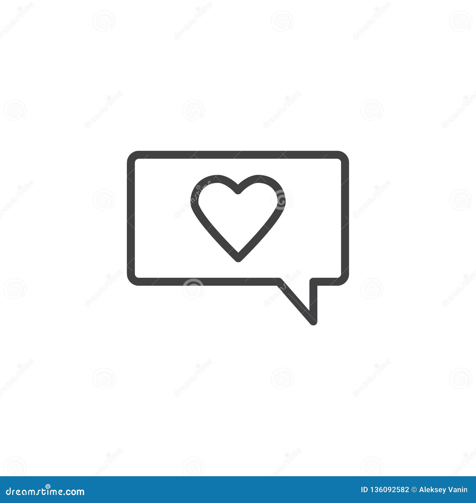 Romantic Chat Thin Line Icon. Reciprocity Dialogue And Like Or ...