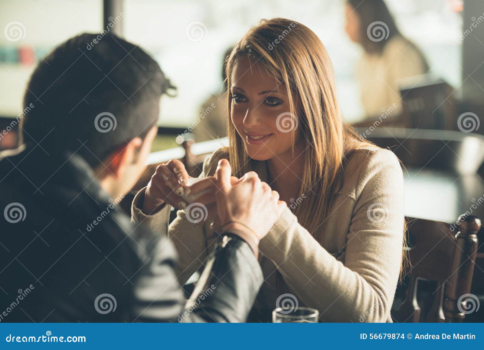 Romantic coffee break stock photo. Image of flirting - 56679874