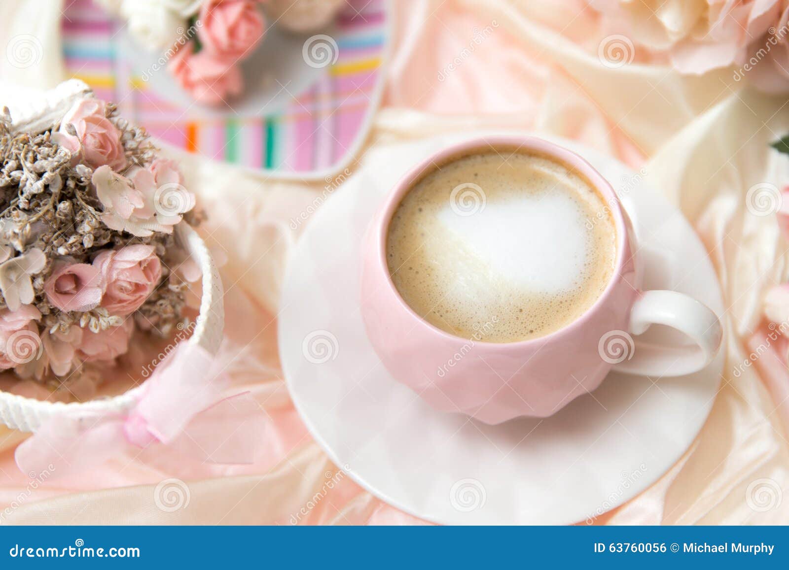 Romantic Coffee Set stock photo. Image of coffee, flowers - 63760056