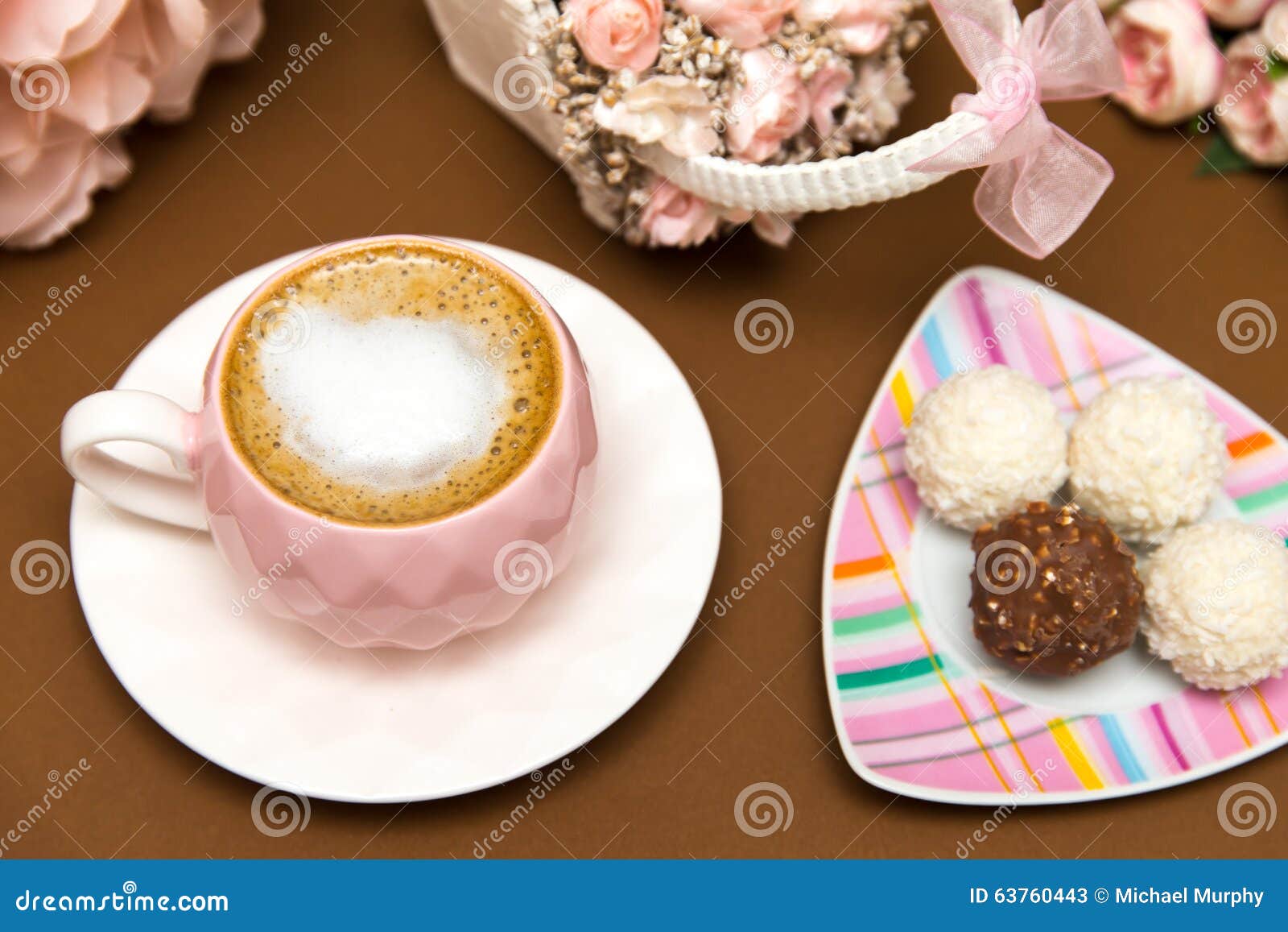 Romantic Coffee Set stock image. Image of roses, peace - 63760443