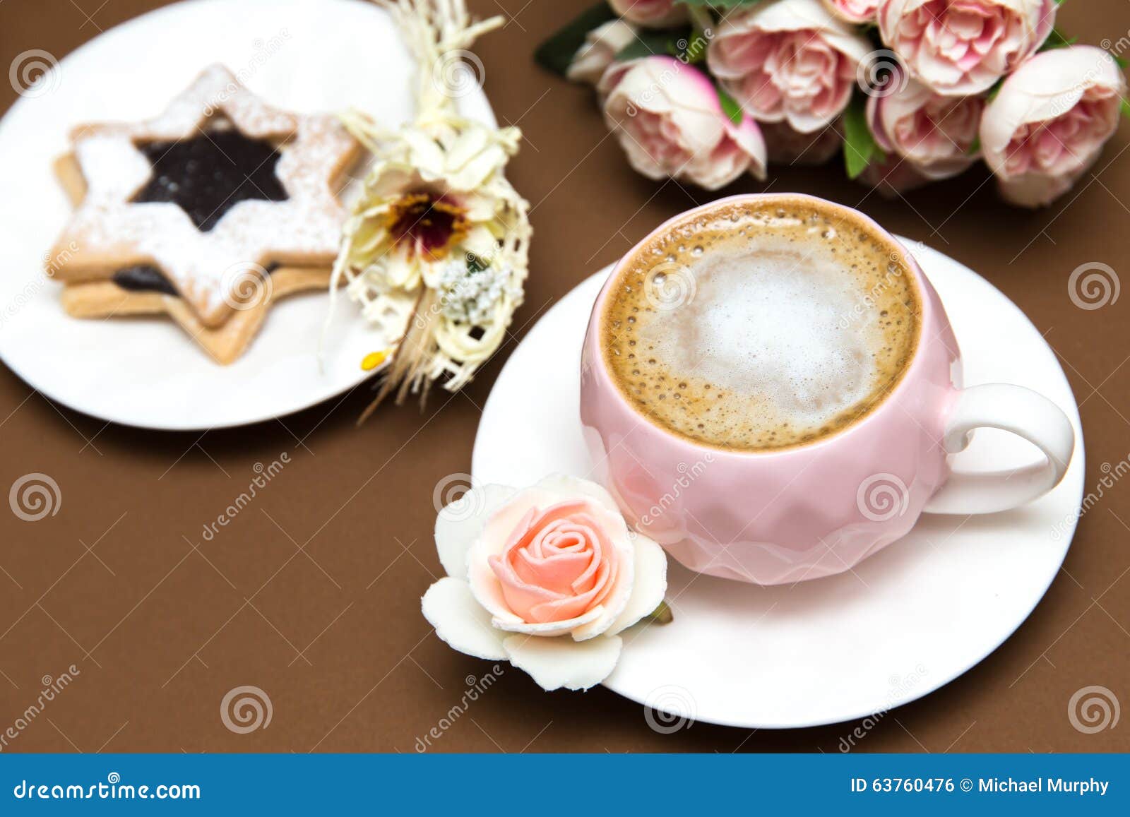 Romantic Coffee Set stock photo. Image of good, pink - 63760476