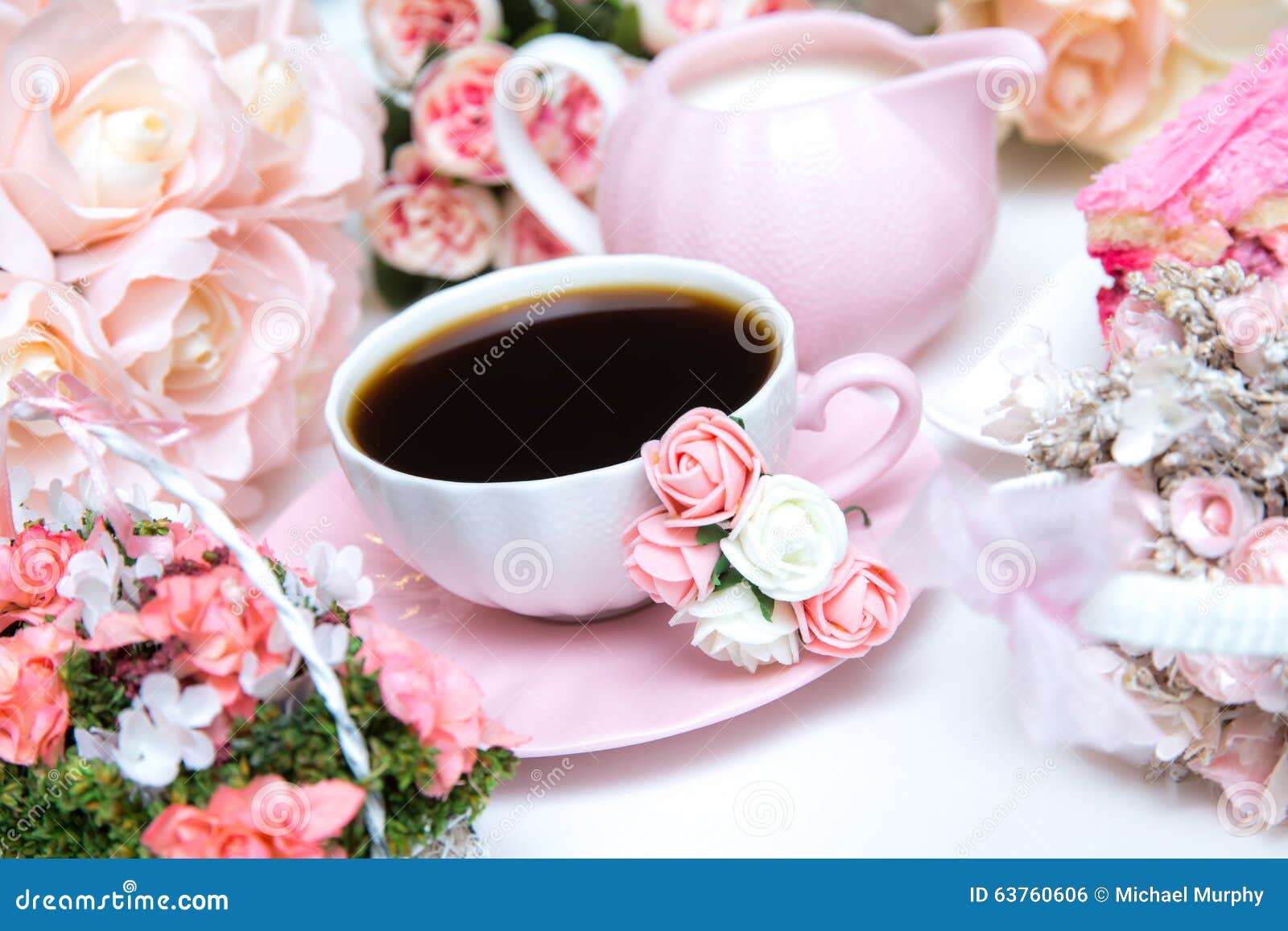Romantic Coffee Set stock photo. Image of cappuccino - 63760606