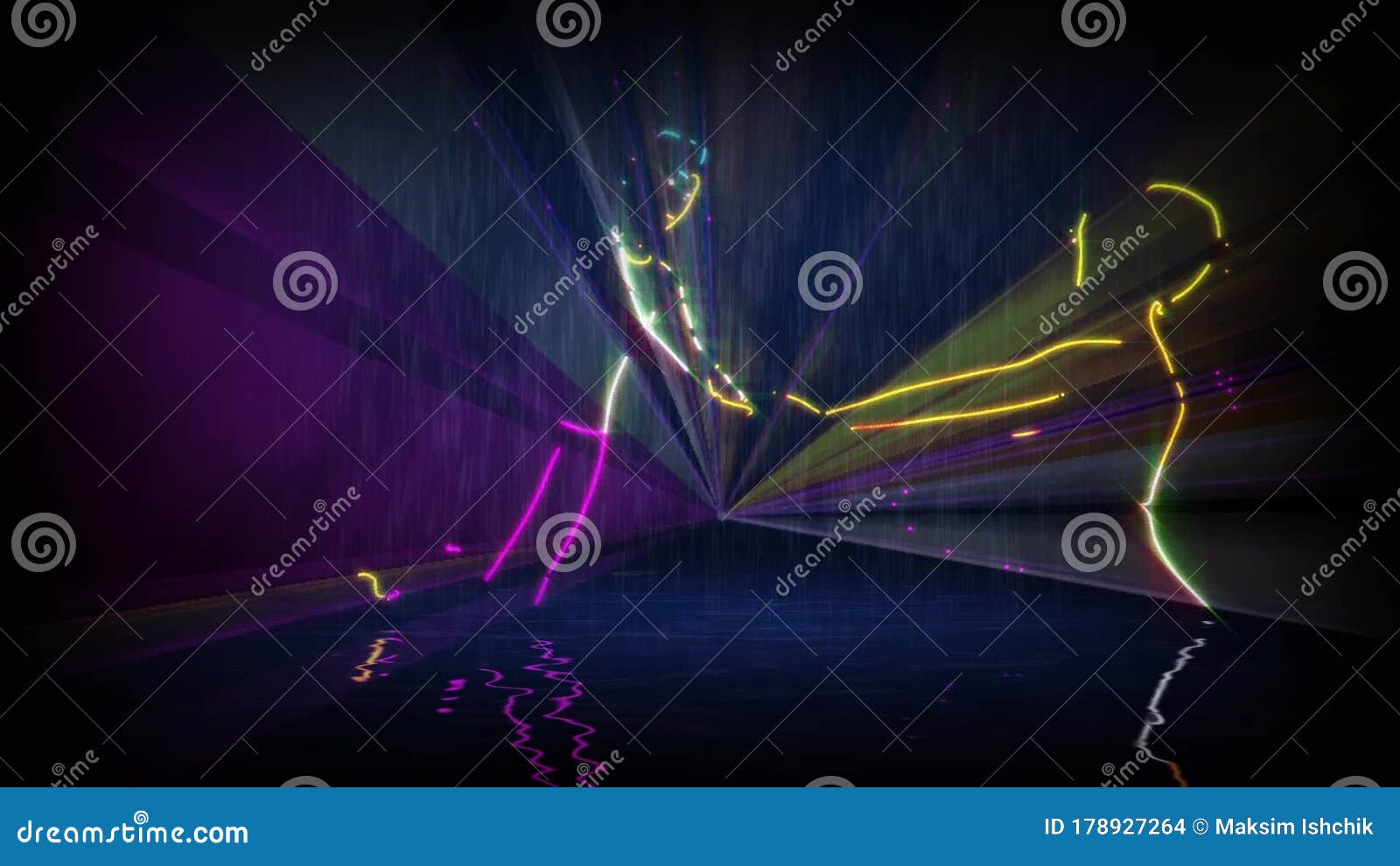 Romantic. Computer Simulation of an Animated Laser Show on a Water ...