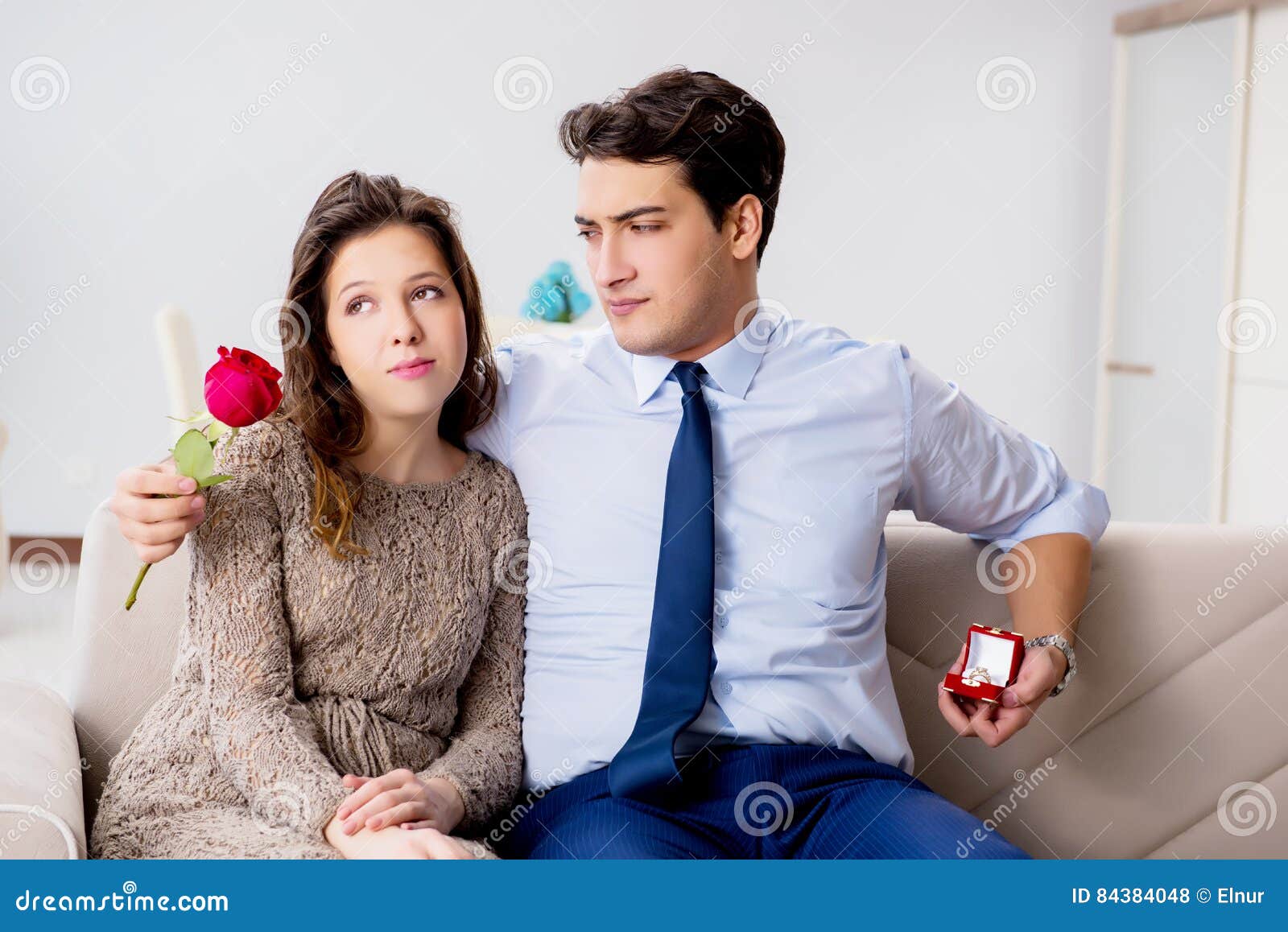 The Romantic Concept with Man Making Marriage Proposal Stock Photo ...