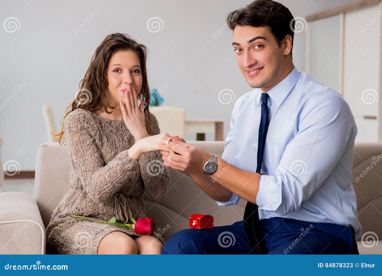 The Romantic Concept with Man Making Marriage Proposal Stock Image ...