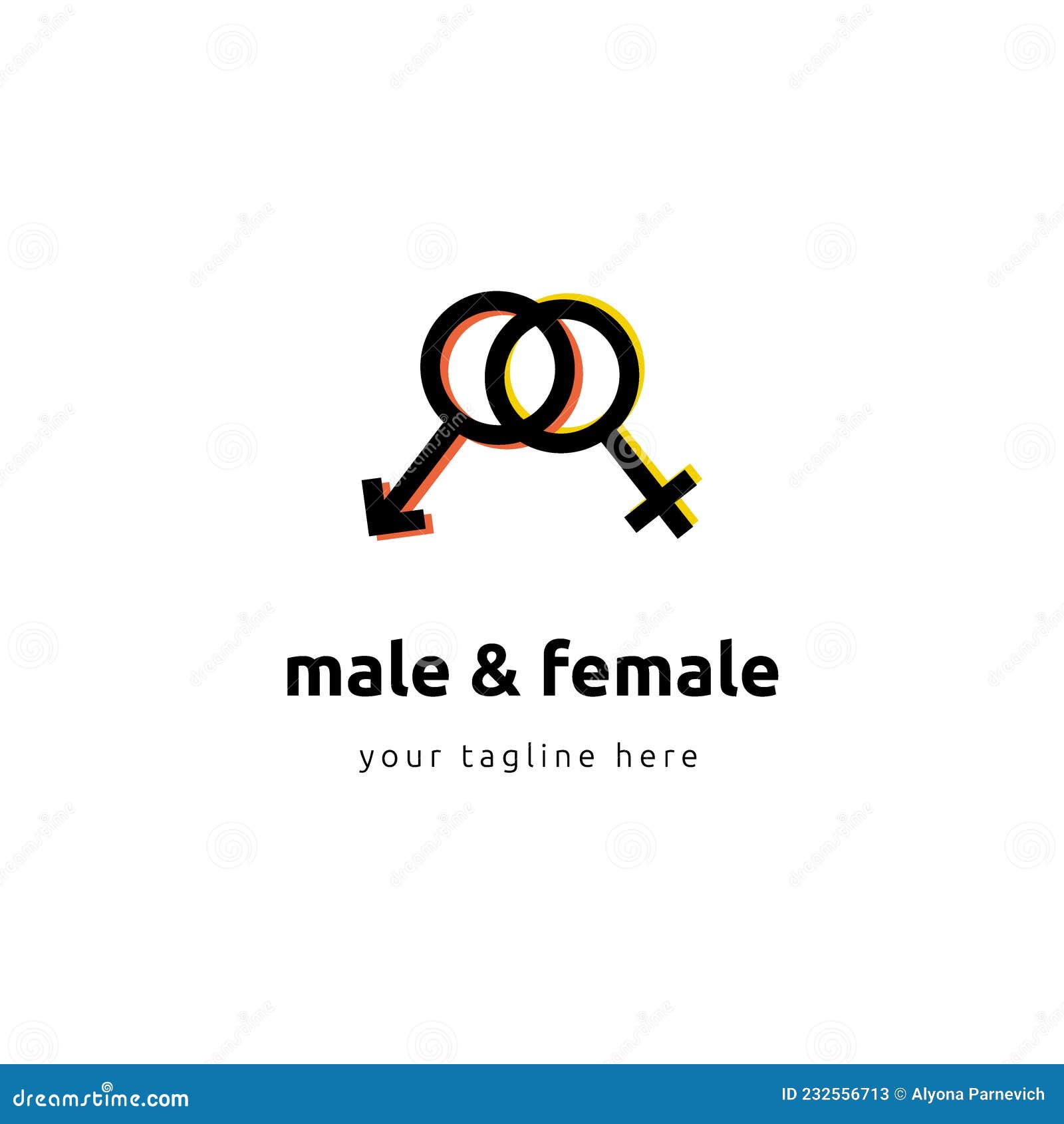 Romantic Concept Sign Love Illustration Of Male And Female Sex Symbol