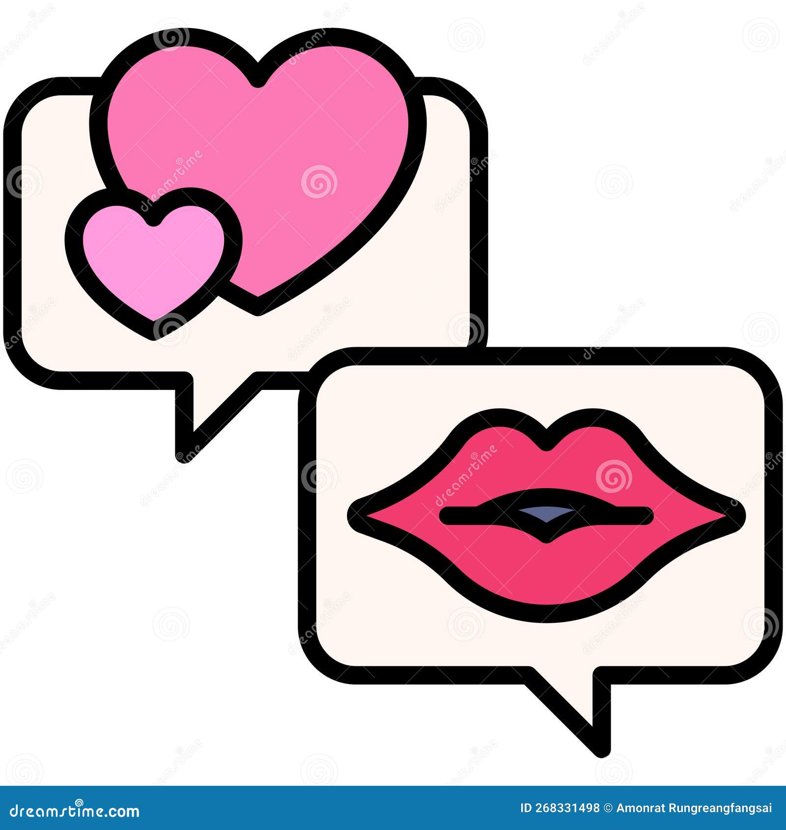 Romantic Conversation Icon, Valentines Day Related Vector Stock Vector ...