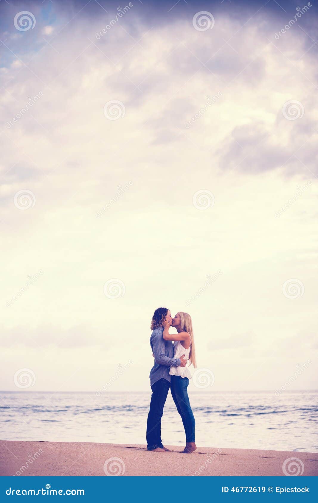 Romantic Couple on the Beach Stock Image - Image of lovers, beautiful ...