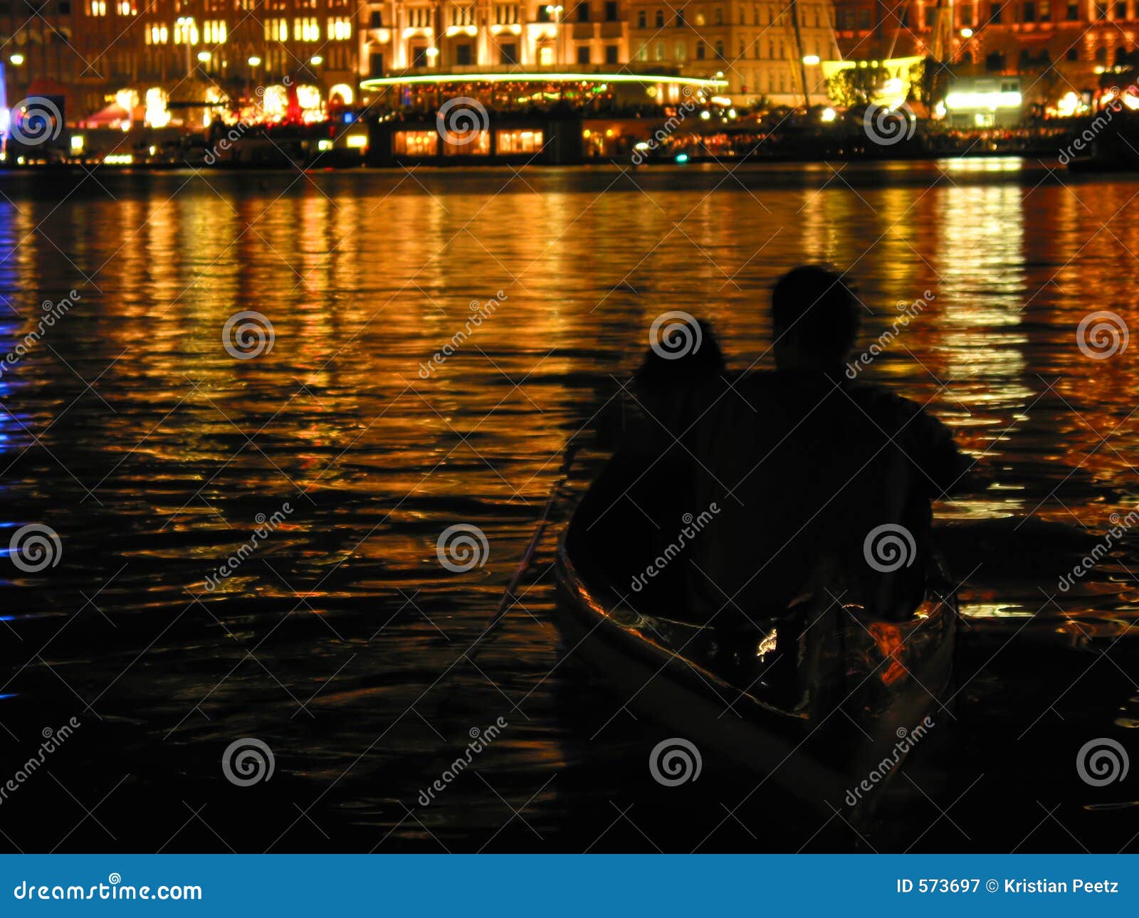 Romantic couple on boat stock image. Image of pond, light - 573697