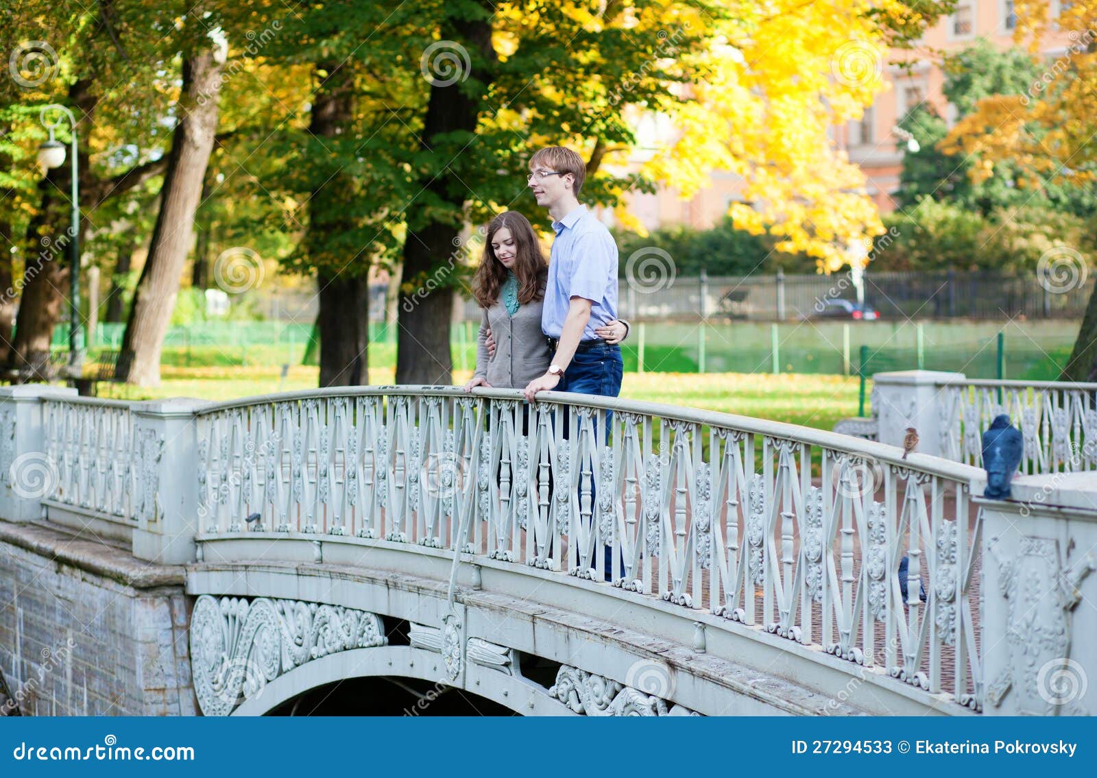Romantic Couple on a Bridge Stock Image - Image of date, october: 27294533