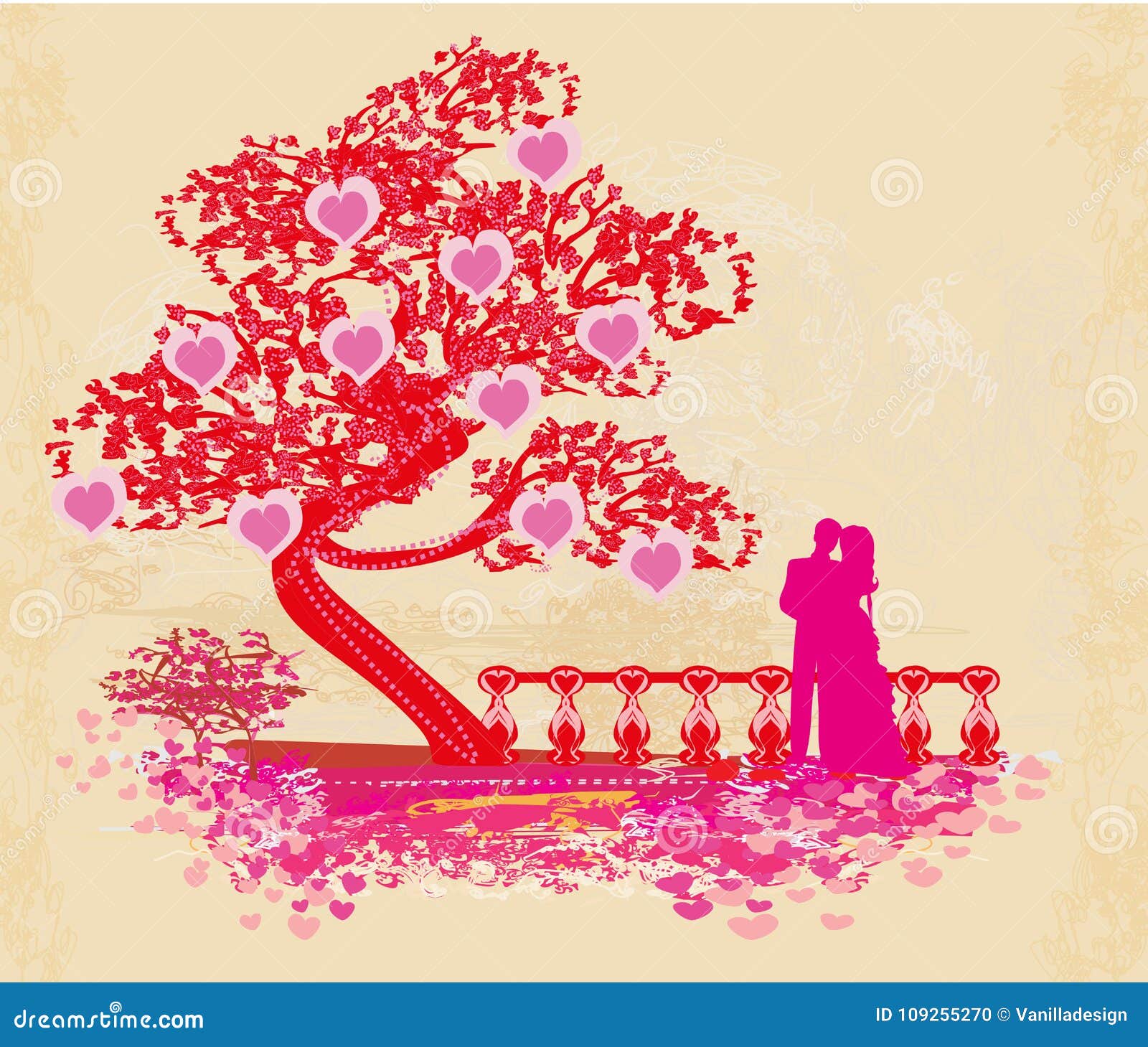 Romantic couple card stock vector. Illustration of question - 109255270
