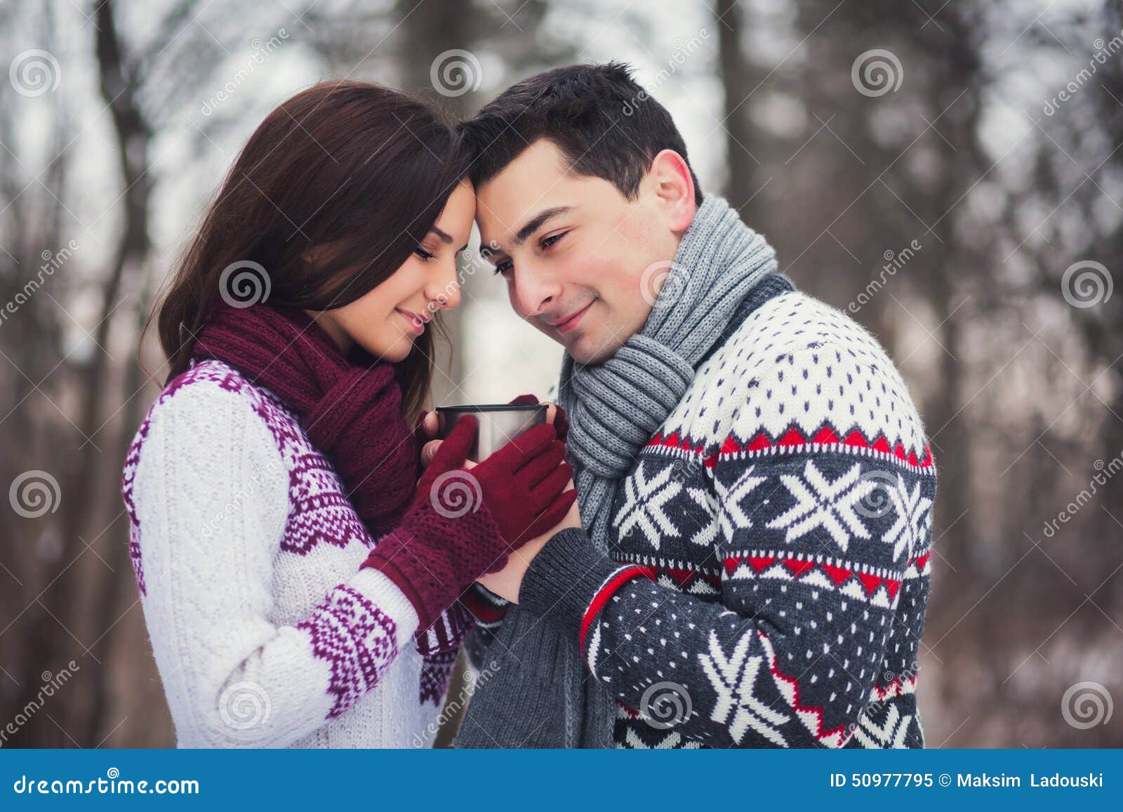 Romantic Couple Drinking Coffee Stock Image - Image of happiness ...