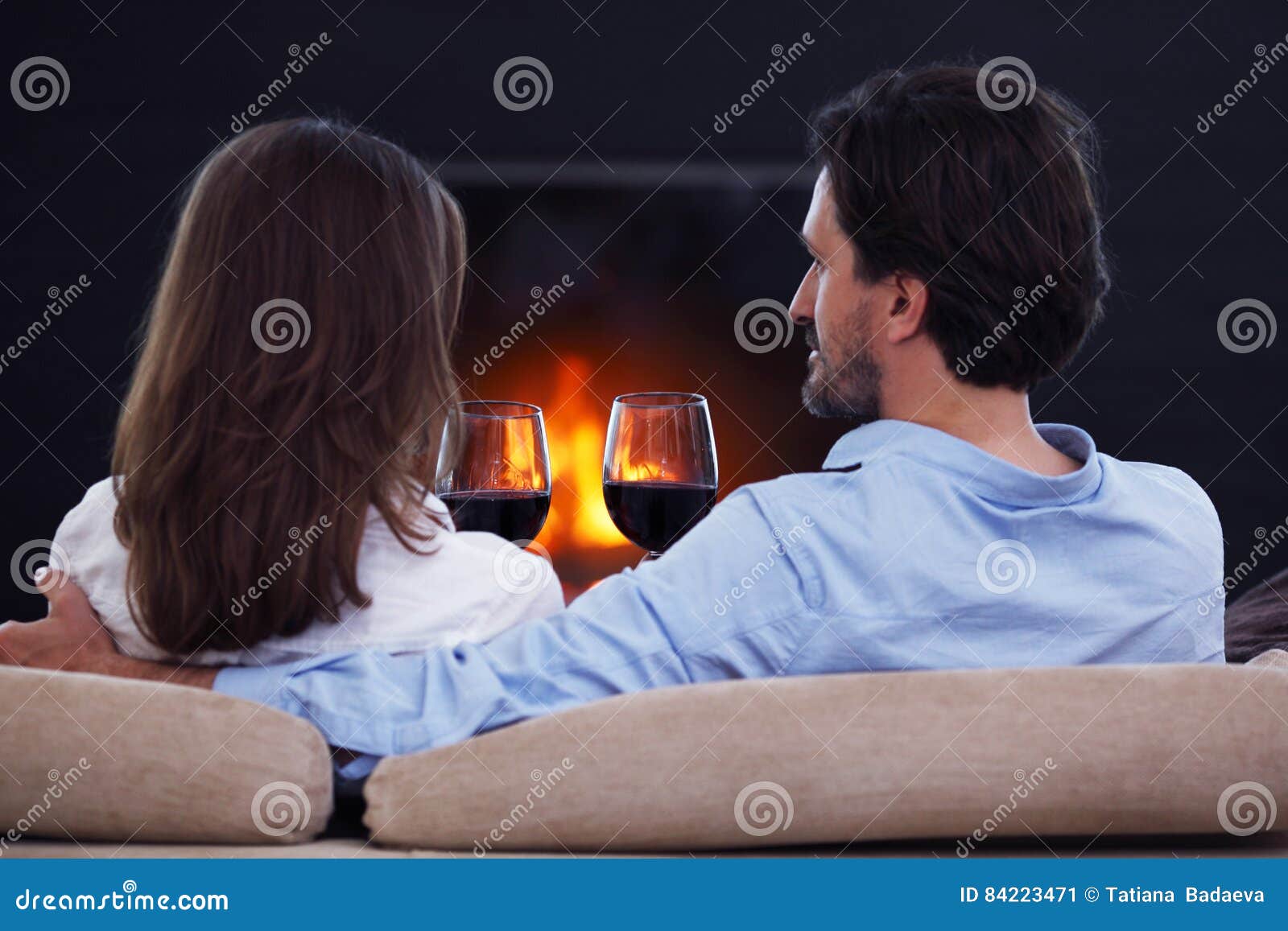 Romantic Couple Drinking Wine Stock Image - Image of couple, alcohol ...