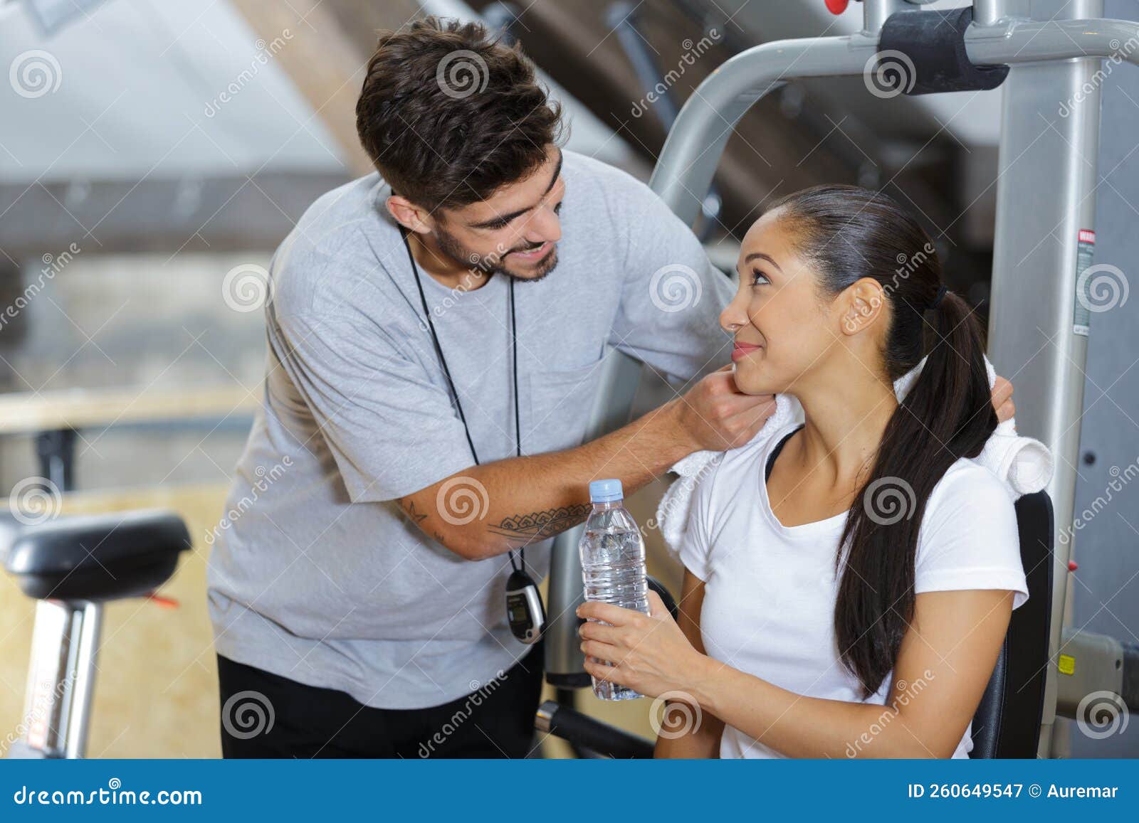 Romantic Couple in Gym Together Stock Image - Image of strong, couple ...