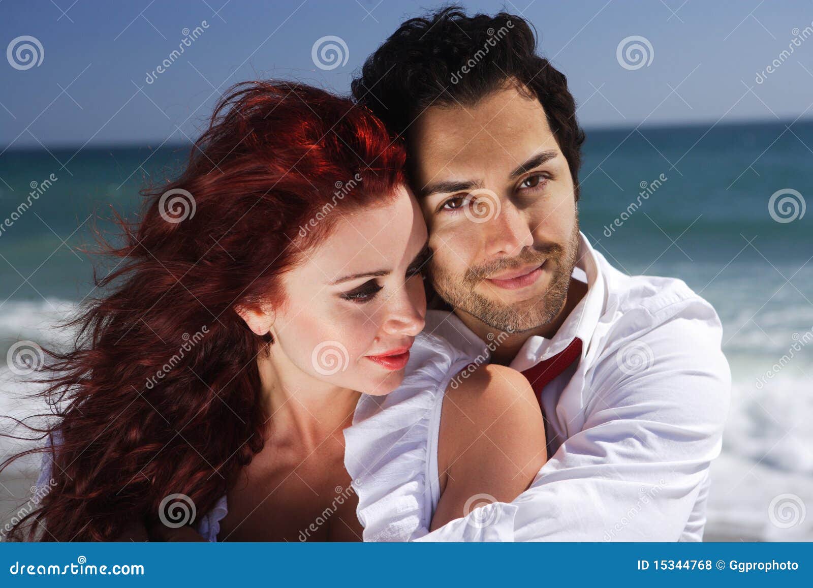 Romantic Couple Holding Each Other at the Beach Stock Photo - Image of ...