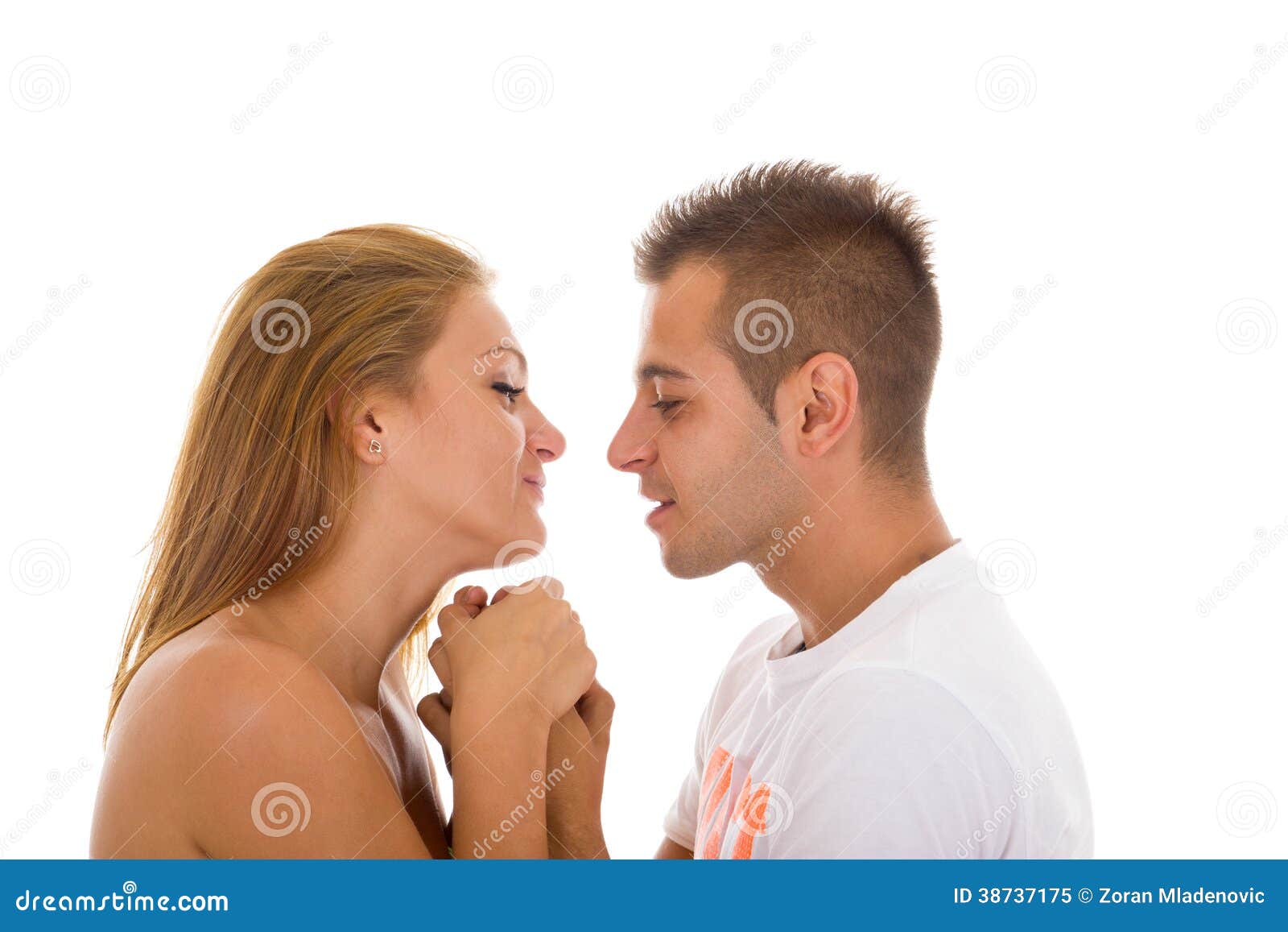 Romantic Couple Holding Each Others Hands Stock Image - Image of posing ...