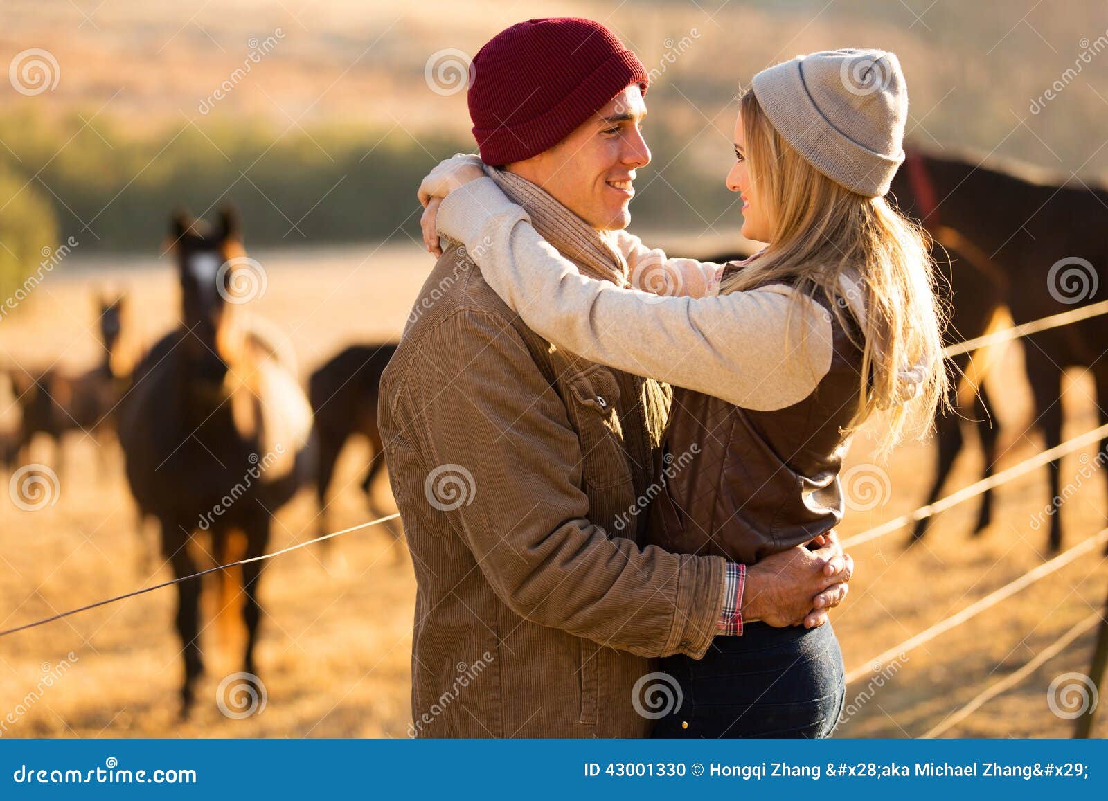 Romantic couple horse farm stock photo. Image of boyfriend - 43001330