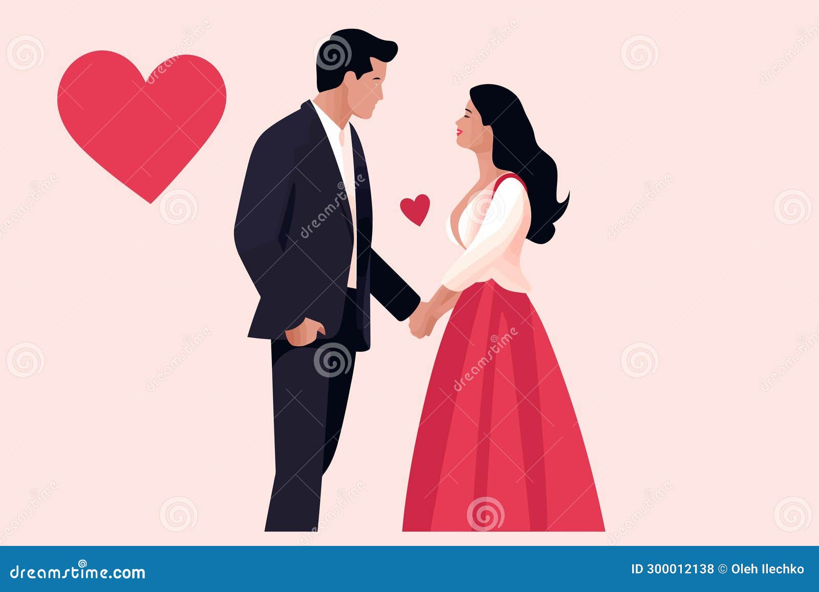 Romantic Couple Isolated Vector Style Illustration Stock Vector ...