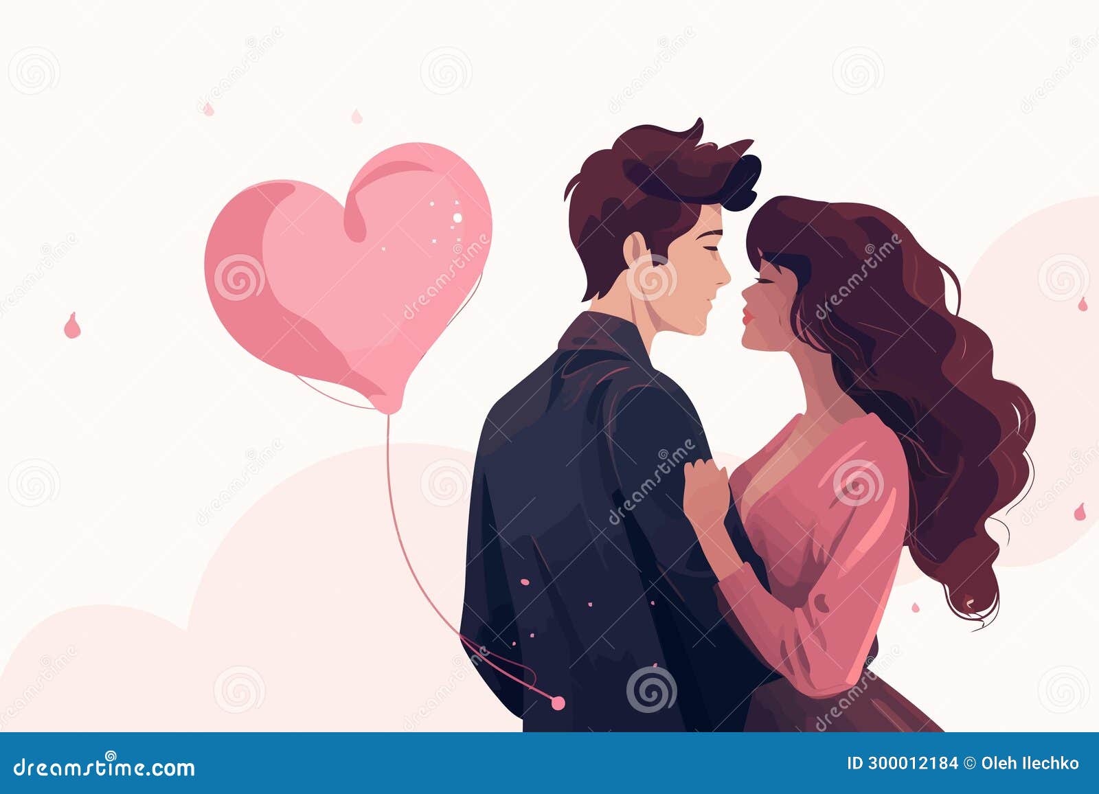 Romantic Couple Isolated Vector Style Illustration Stock Vector ...