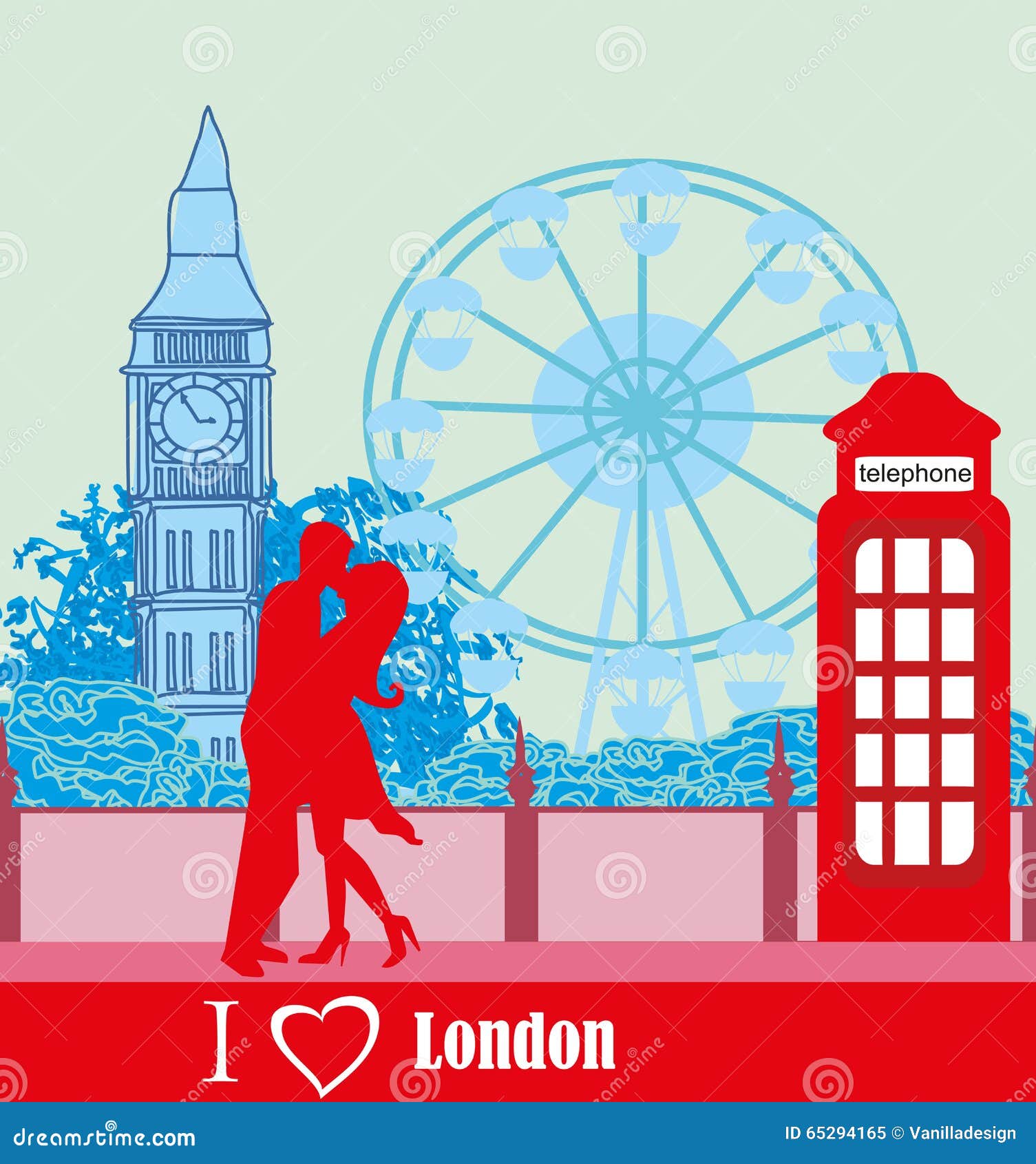 I Love You London Poster Design And Hearts Vector Illustration And ...
