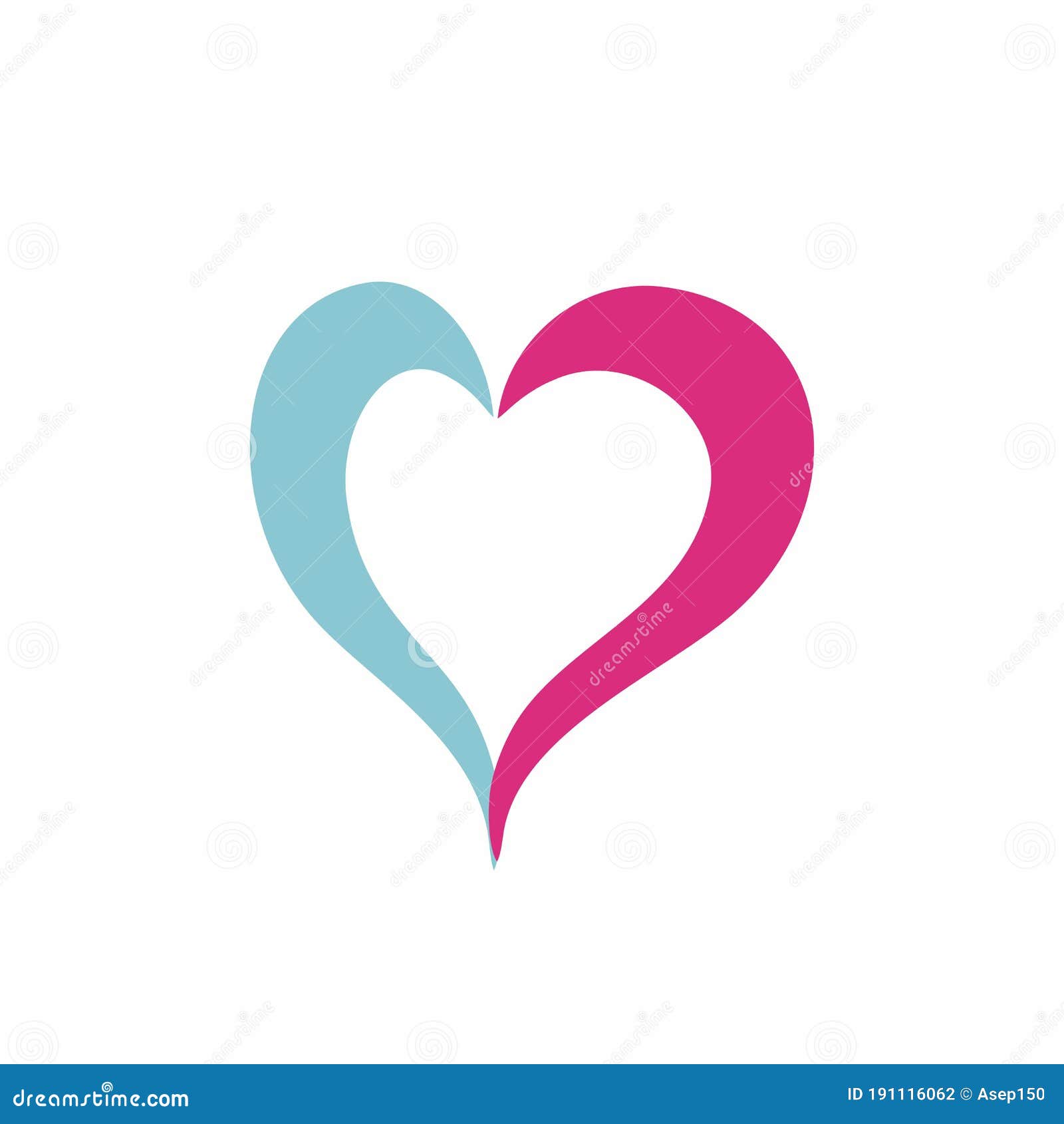 Romantic Couple Love Heart Logo and Icon Stock Vector - Illustration of ...