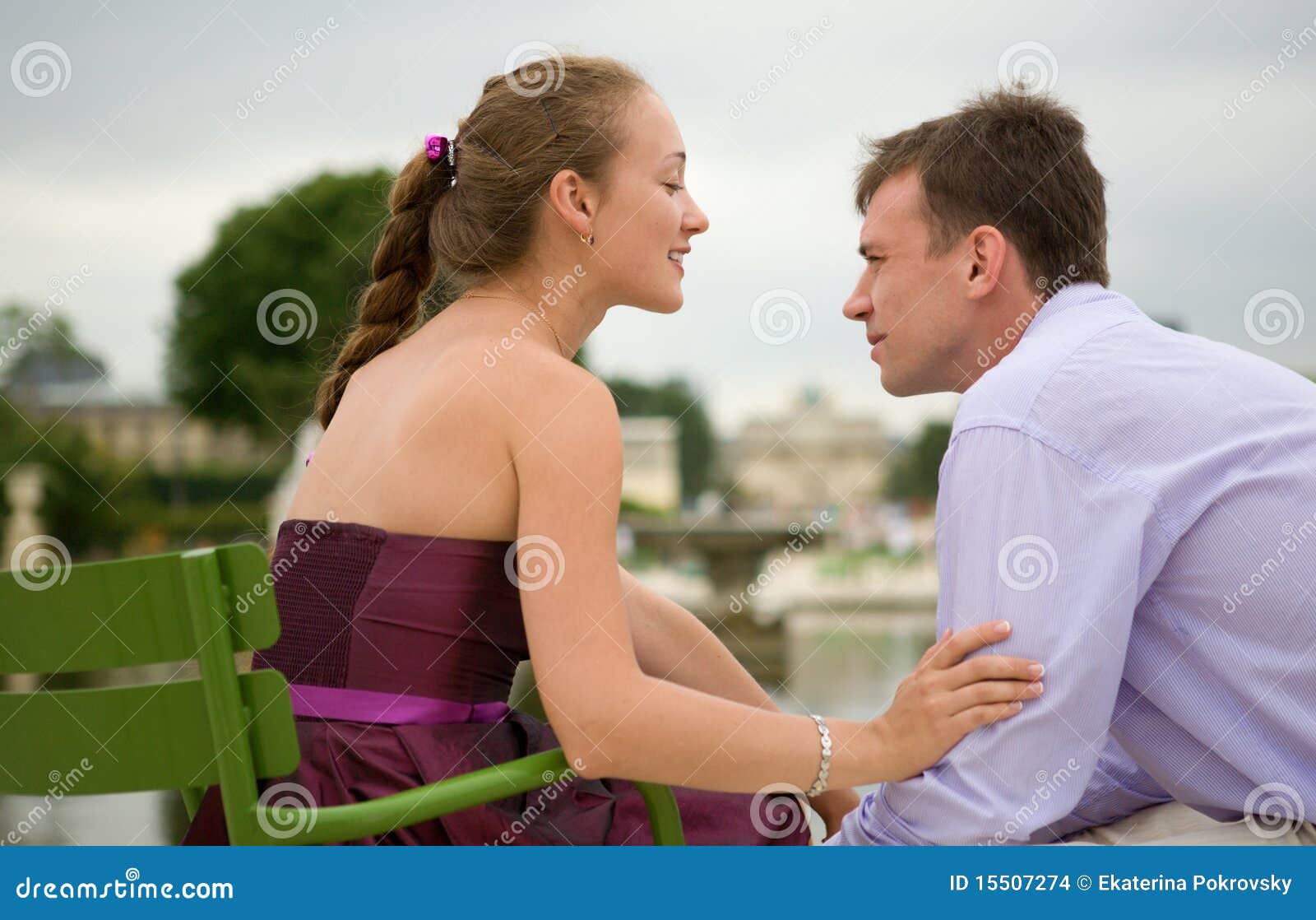 Romantic couple in Paris stock photo. Image of feeling - 15507274