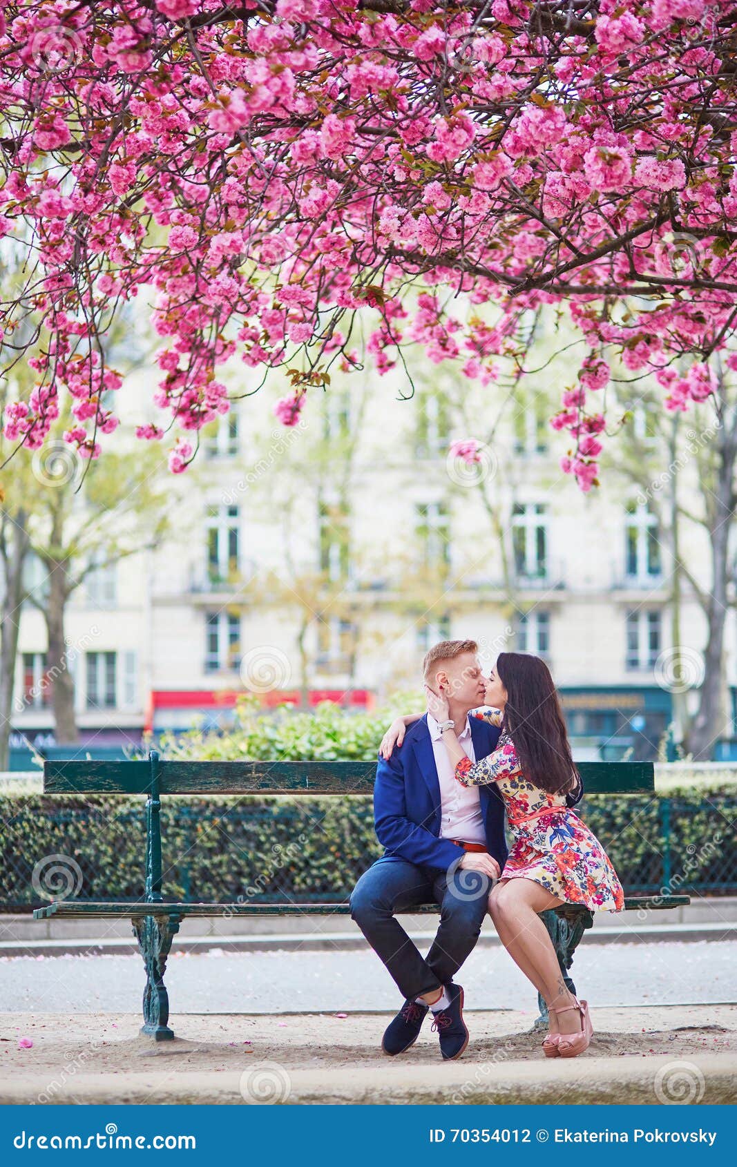 Romantic Couple in Paris on a Spring Day Stock Photo - Image of dating ...
