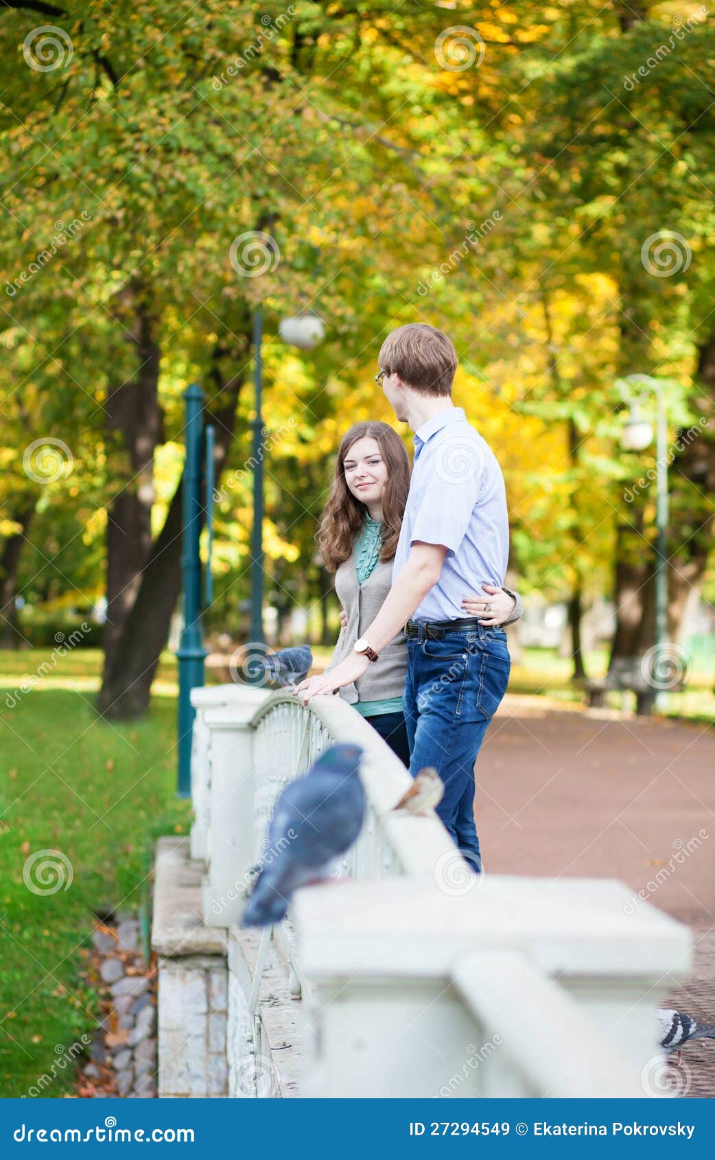 Romantic couple in park stock image. Image of happiness - 27294549